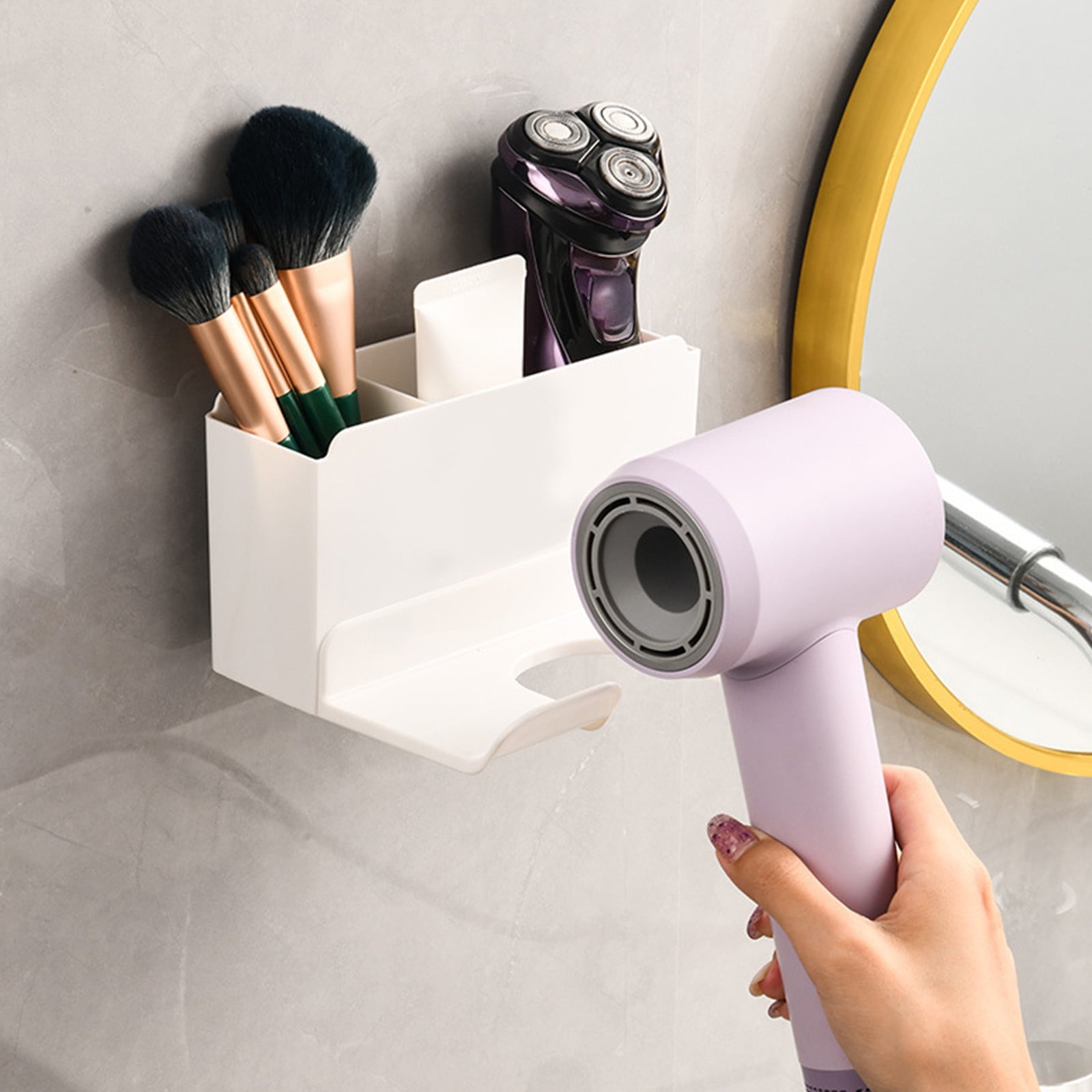 Ikohbadg Hair Dryer Holder Wall Mounted, Universal Hair Dryer Holder ...