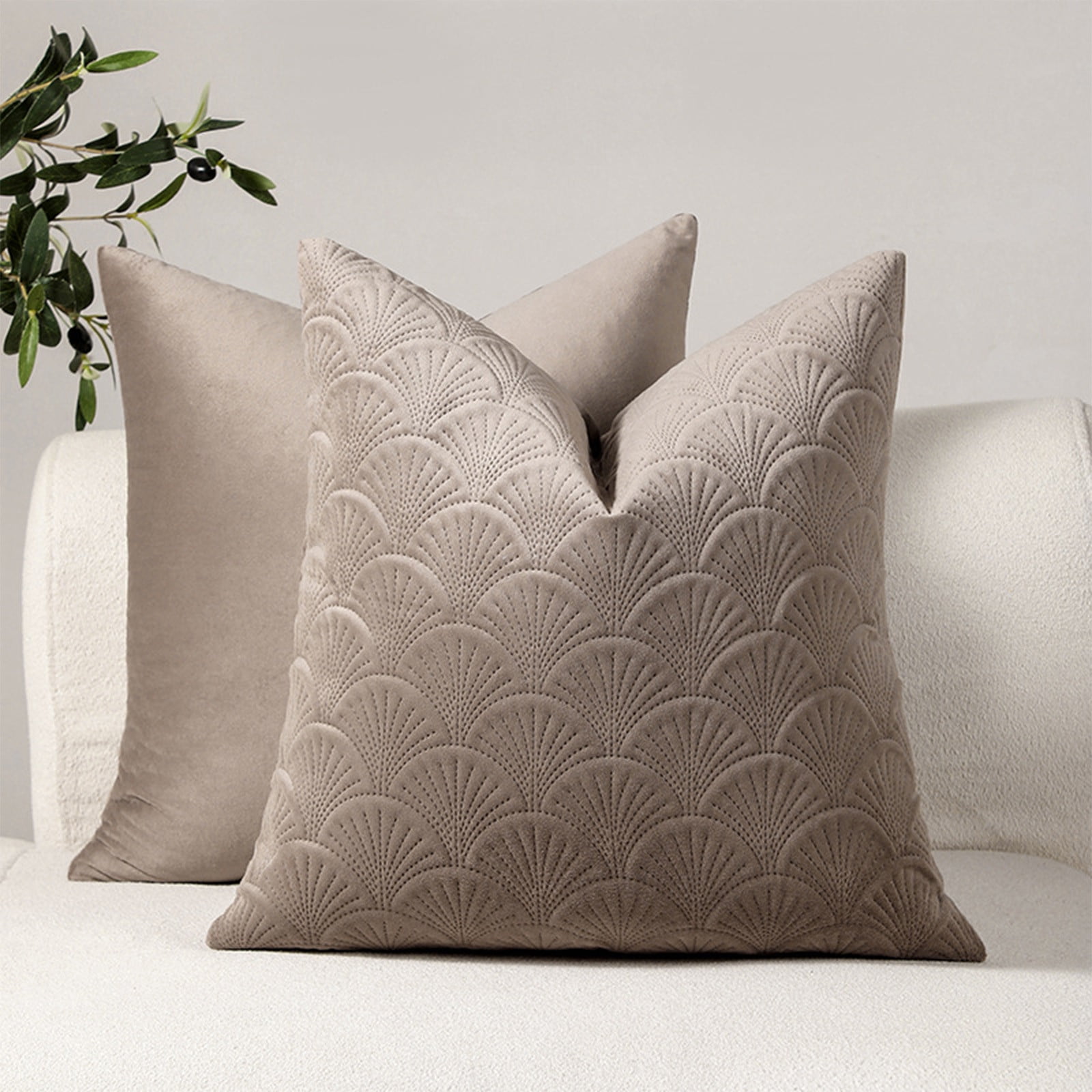 Ikohbadg Heavy Velvet Embossing Throw Pillow Cover, Classic Double ...