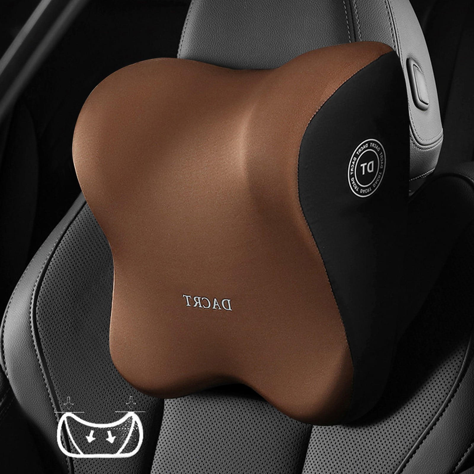 Ikohbadg Memory Foam Car Neck Pillow Protective Lumbar Back Support ...