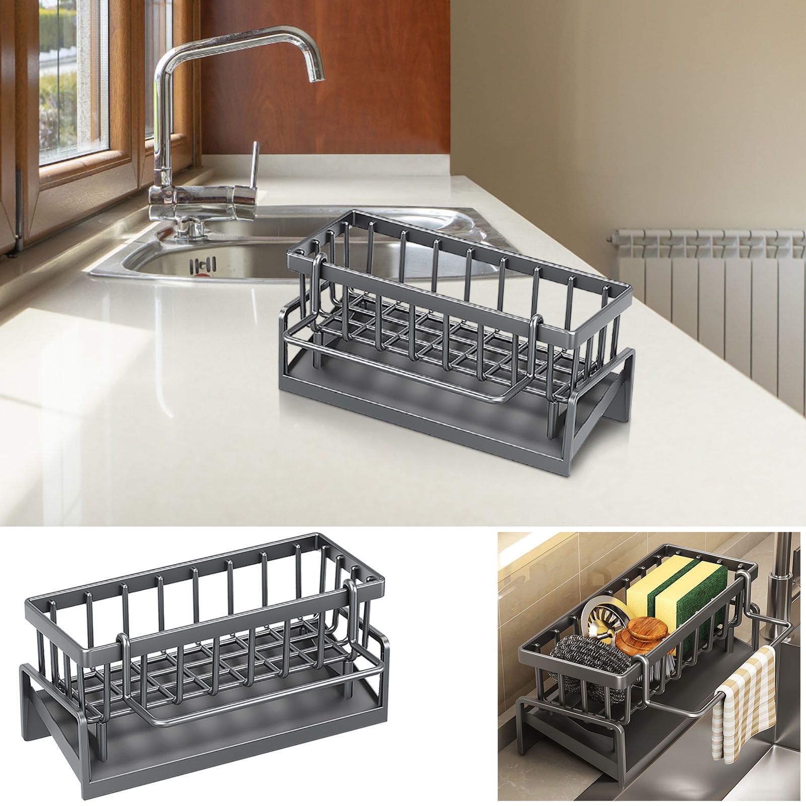 Ikohbadg Multi-Functional Kitchen Sink Organizer Rack, Countertop ...