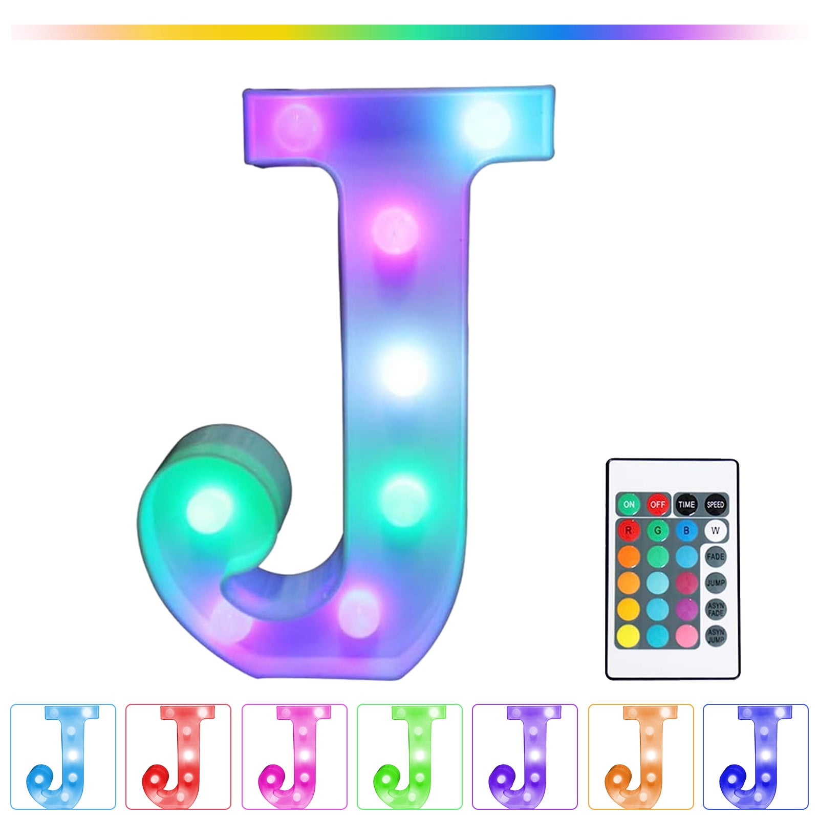 Ikohbadg Multicolor LED Letter Lights with Remote Control: Home ...