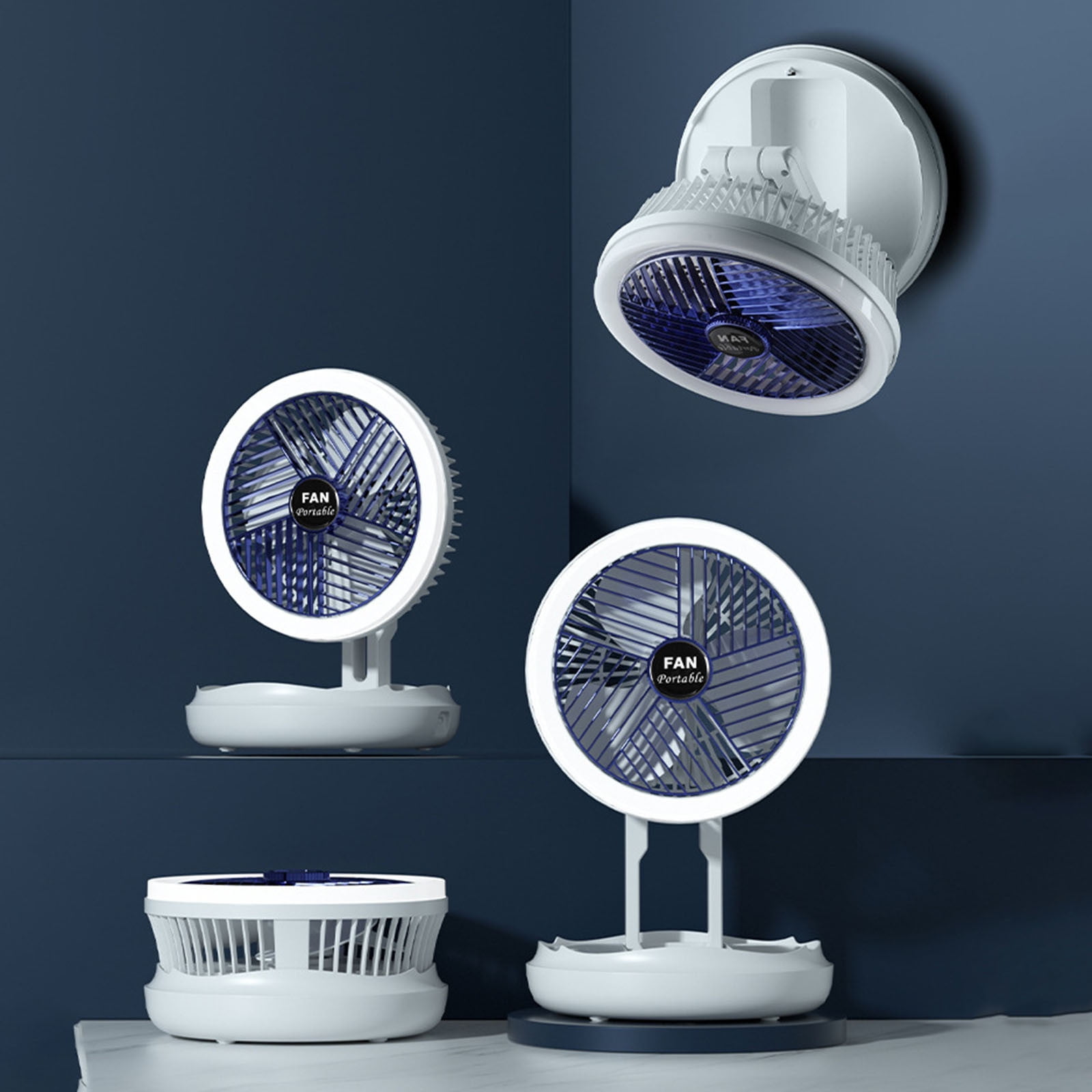 Ikohbadg Multifunctional Foldable Desktop Electric Fan, Charging Small ...