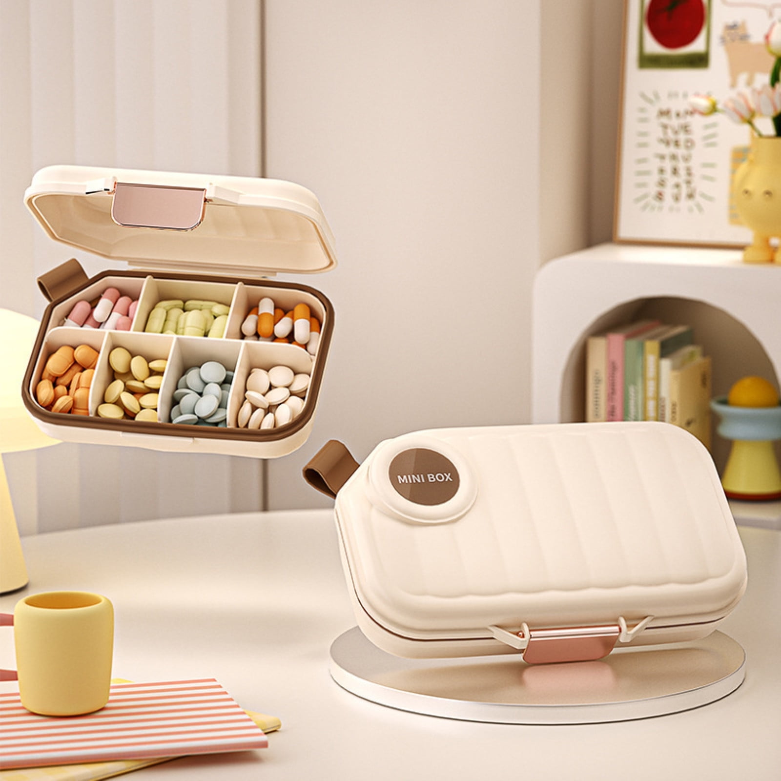 Ikohbadg Portable Medicines Box Medication Dispenser Three Meals A Day ...