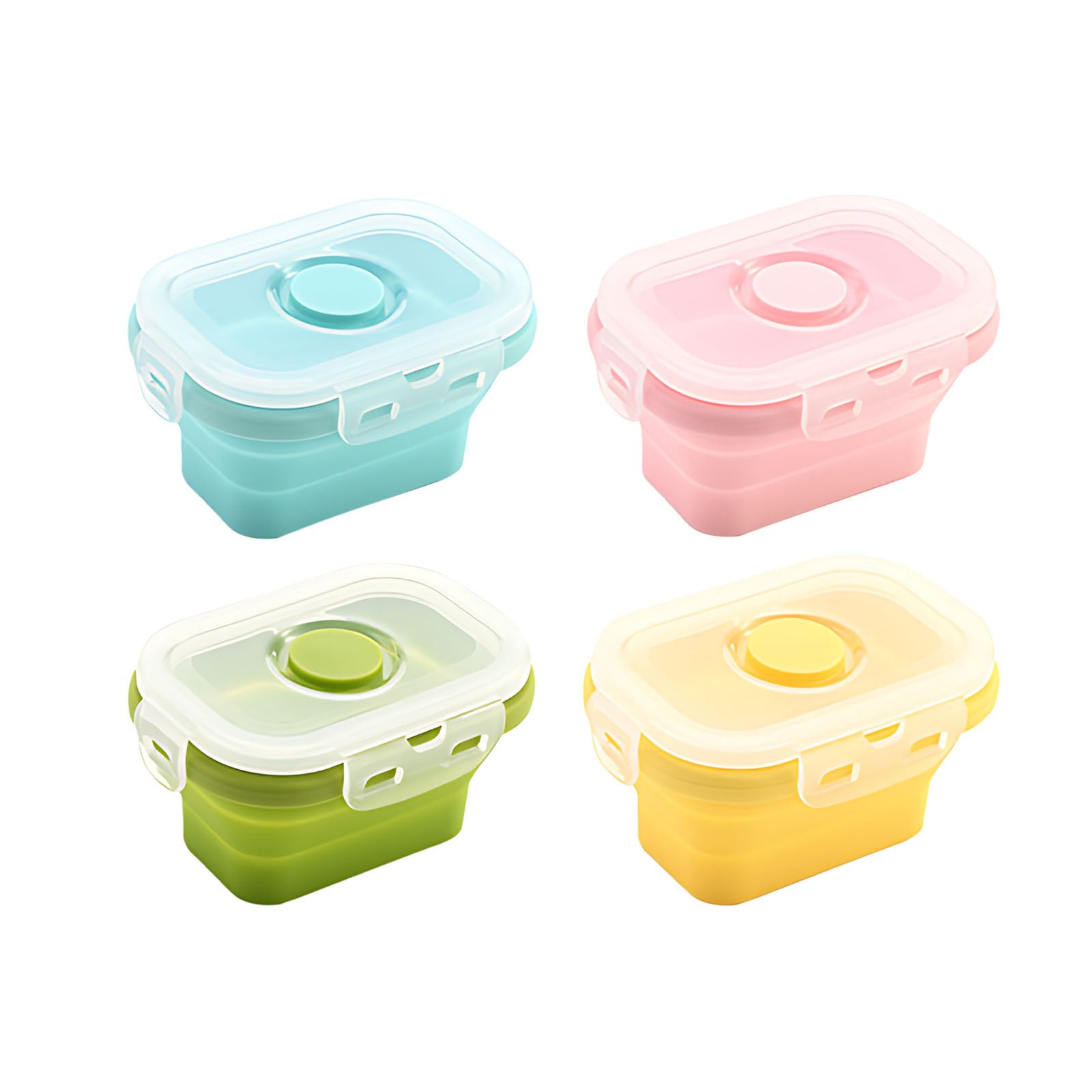 Ikohbadg Set of 4 Collapsible Silicone Food Storage Container, Silicone ...