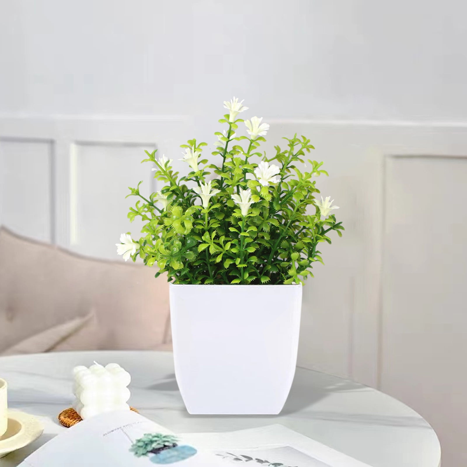 Ikohbadg Small Fake Plants for Home and Office Decor, Faux Indoor ...