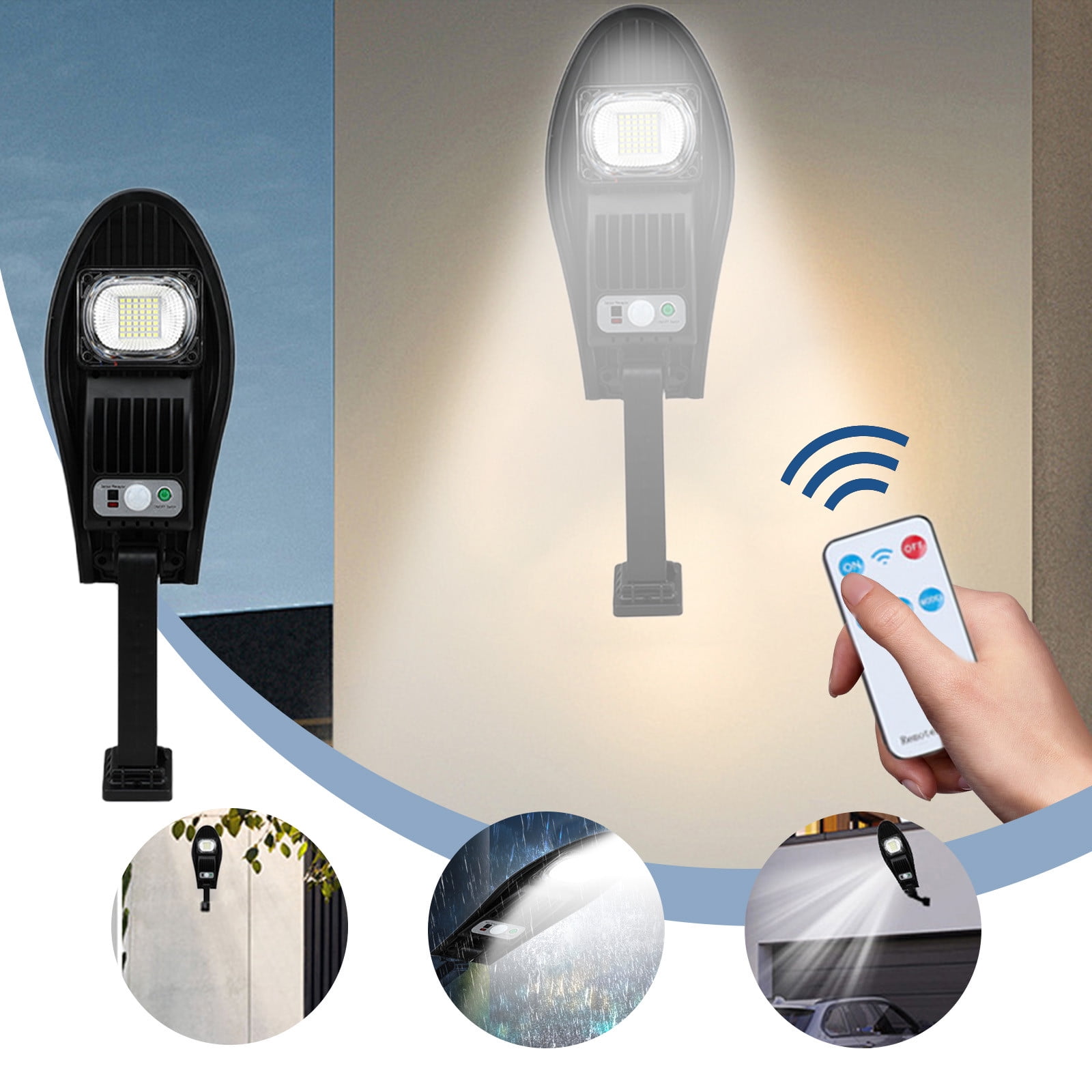 Ikohbadg Solar-Powered Outdoor Street Light - Remote Controlled ...