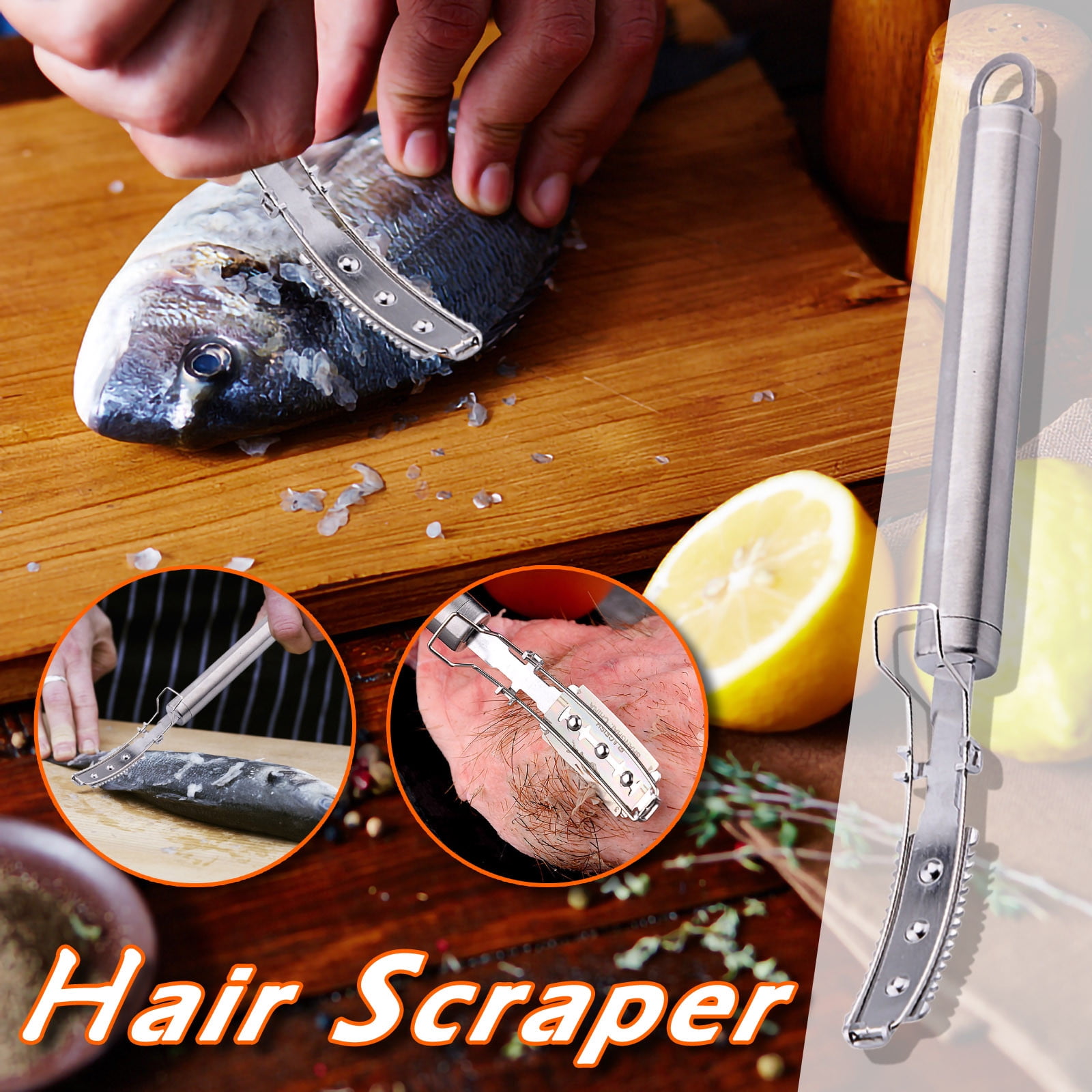 Ikohbadg Stainless Steel Scraper Knife Pig Chicken Hair Removal Knife ...