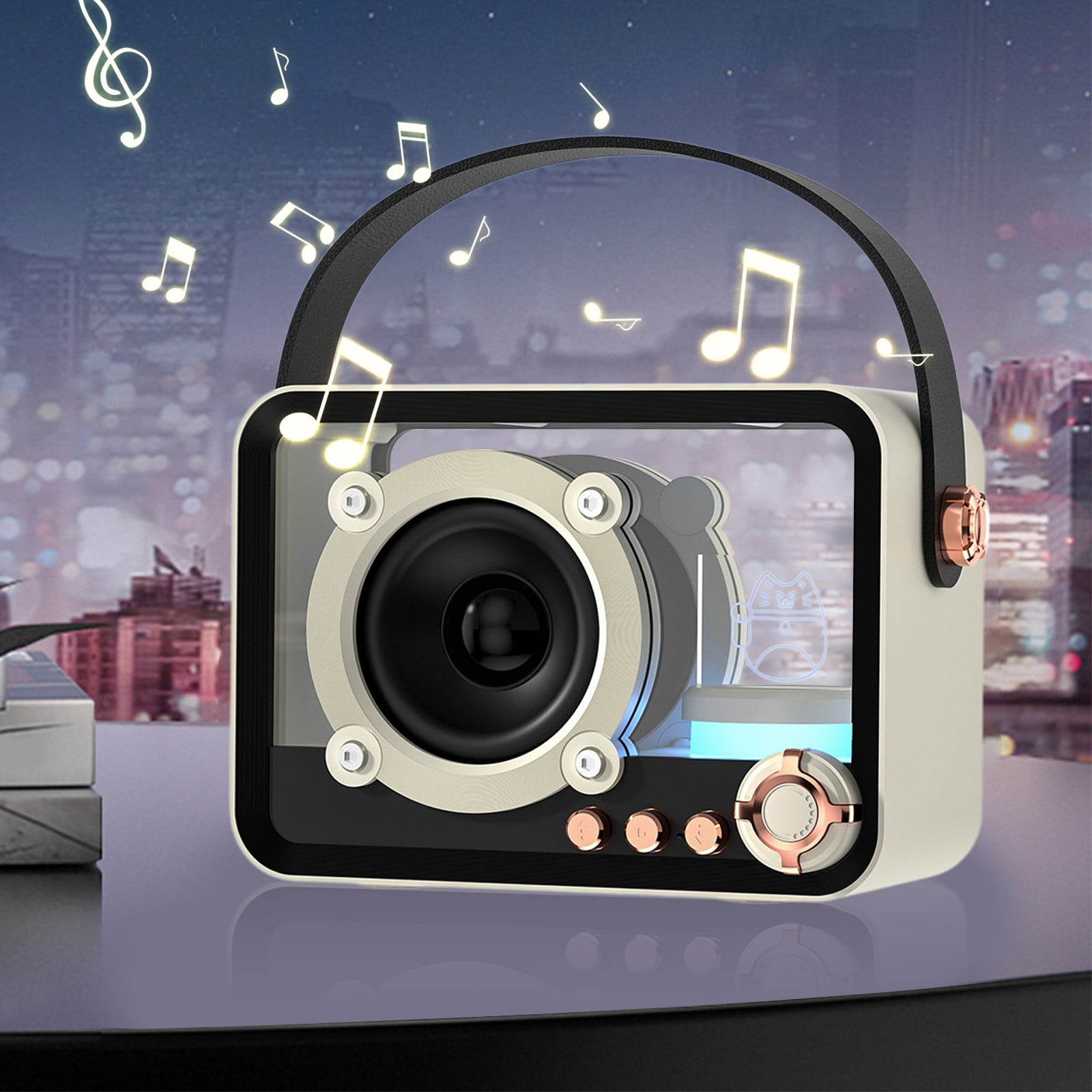 Ikohbadg Transparent Bluetooth Speaker with RGB Card Insertable Large ...