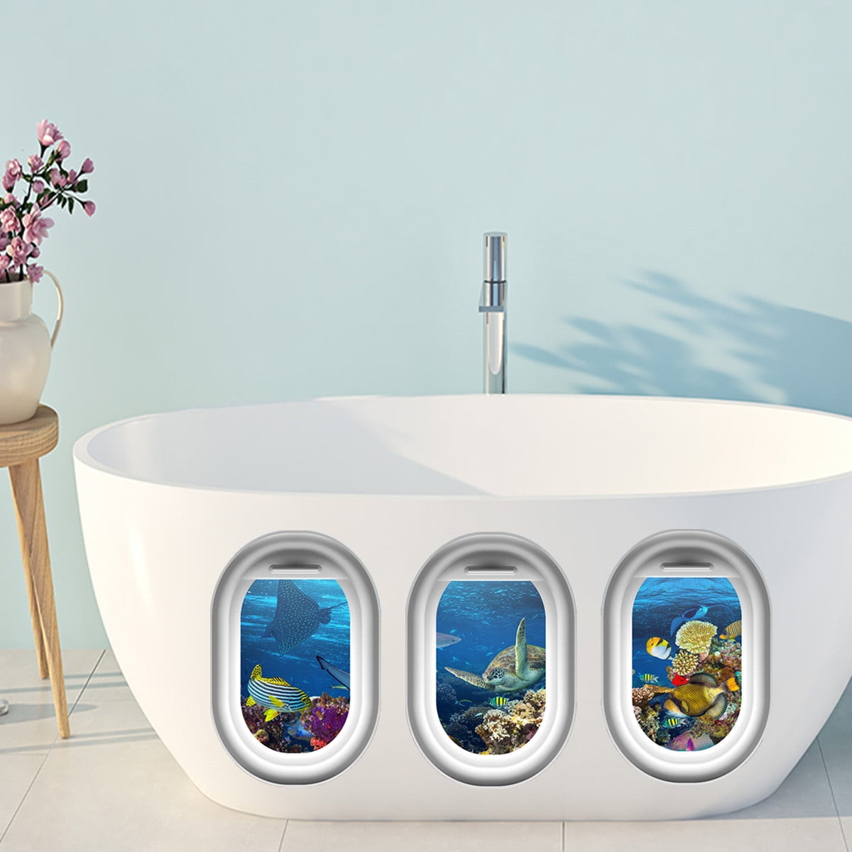 Ikohbadg Underwater Bathtub Sticker for Bathroom Decor, Self-adhesive ...