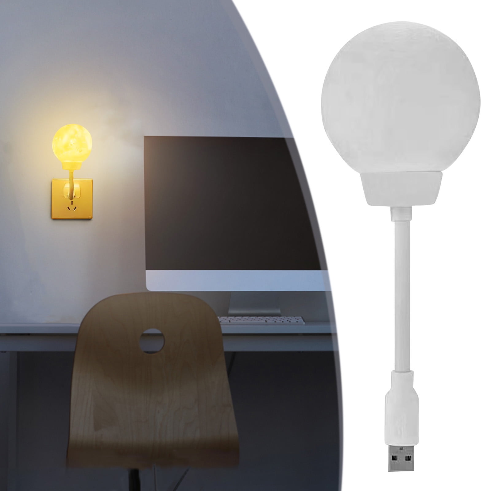 Ikohbadg Voice Controlled Moon Night Lights, Moon Lamp, 3 Color LED ...