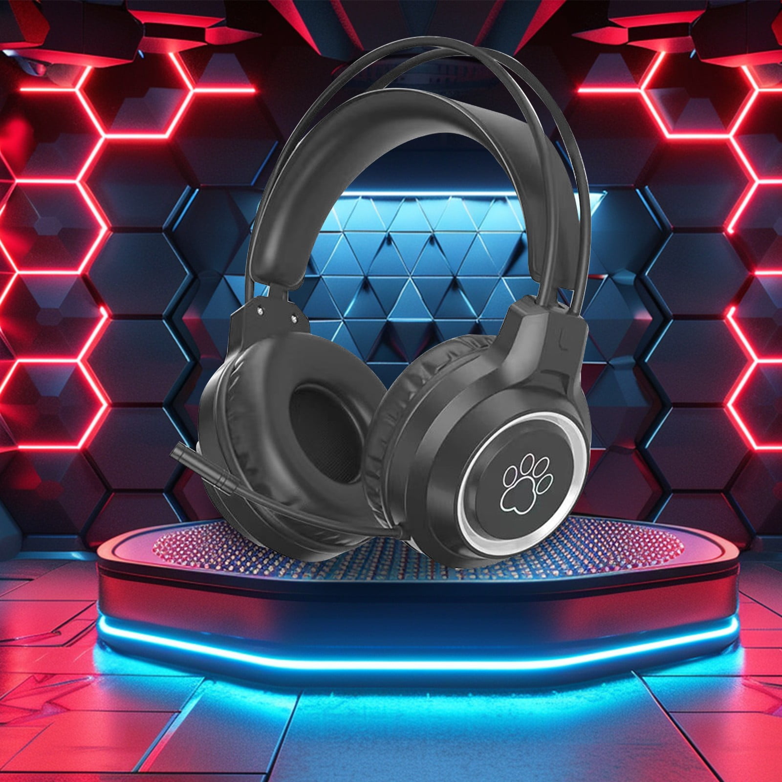 Ikohbadg Youth Edition RGB Gaming Headset with 360° Microphone and ...