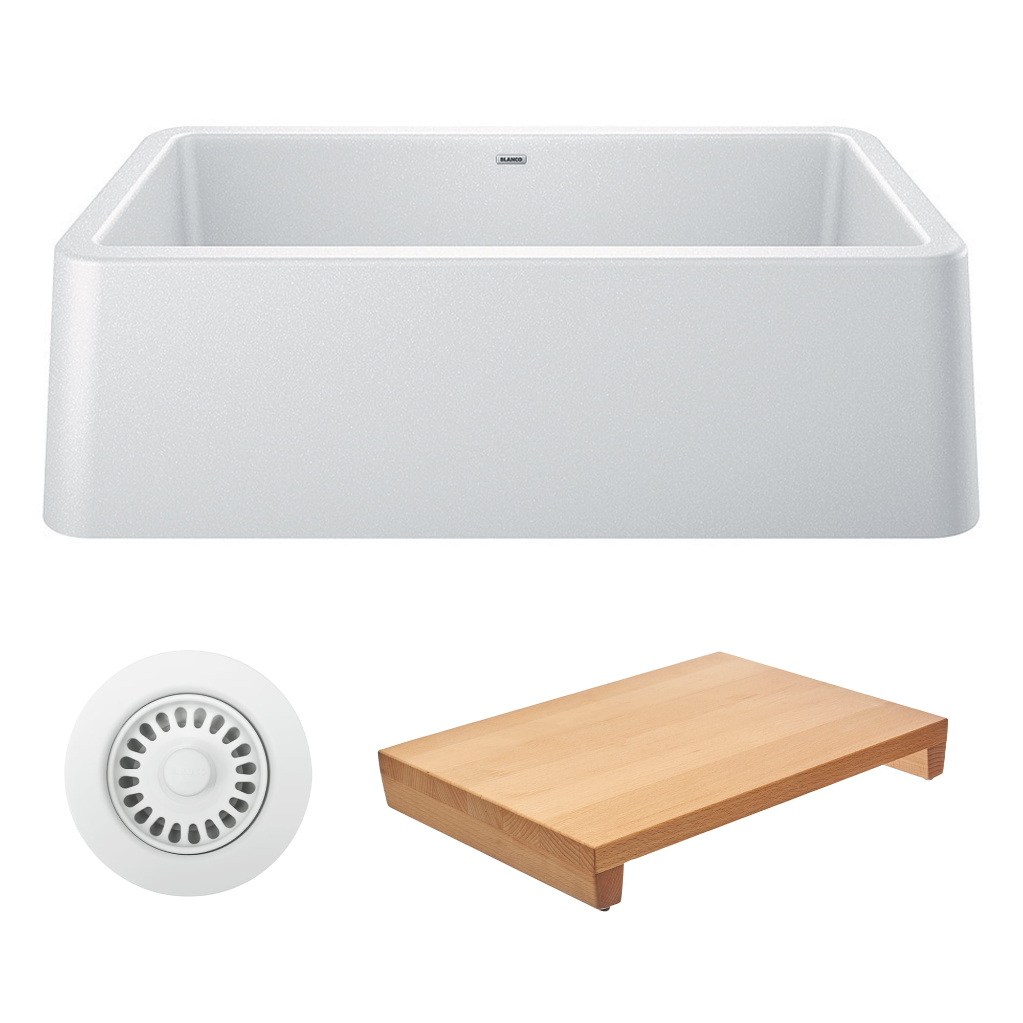 Ikon 33" Apron Single Bowl Kitchen Sink Kit with Accessories - Walmart.com