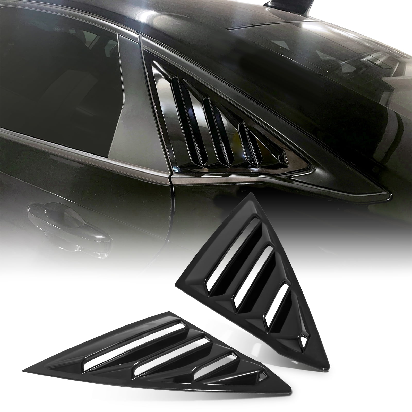 Ikon Motorsports 2PCS Side Quarter Window Louver Scoops Compatible With 2022-2025 Honda Civic ...