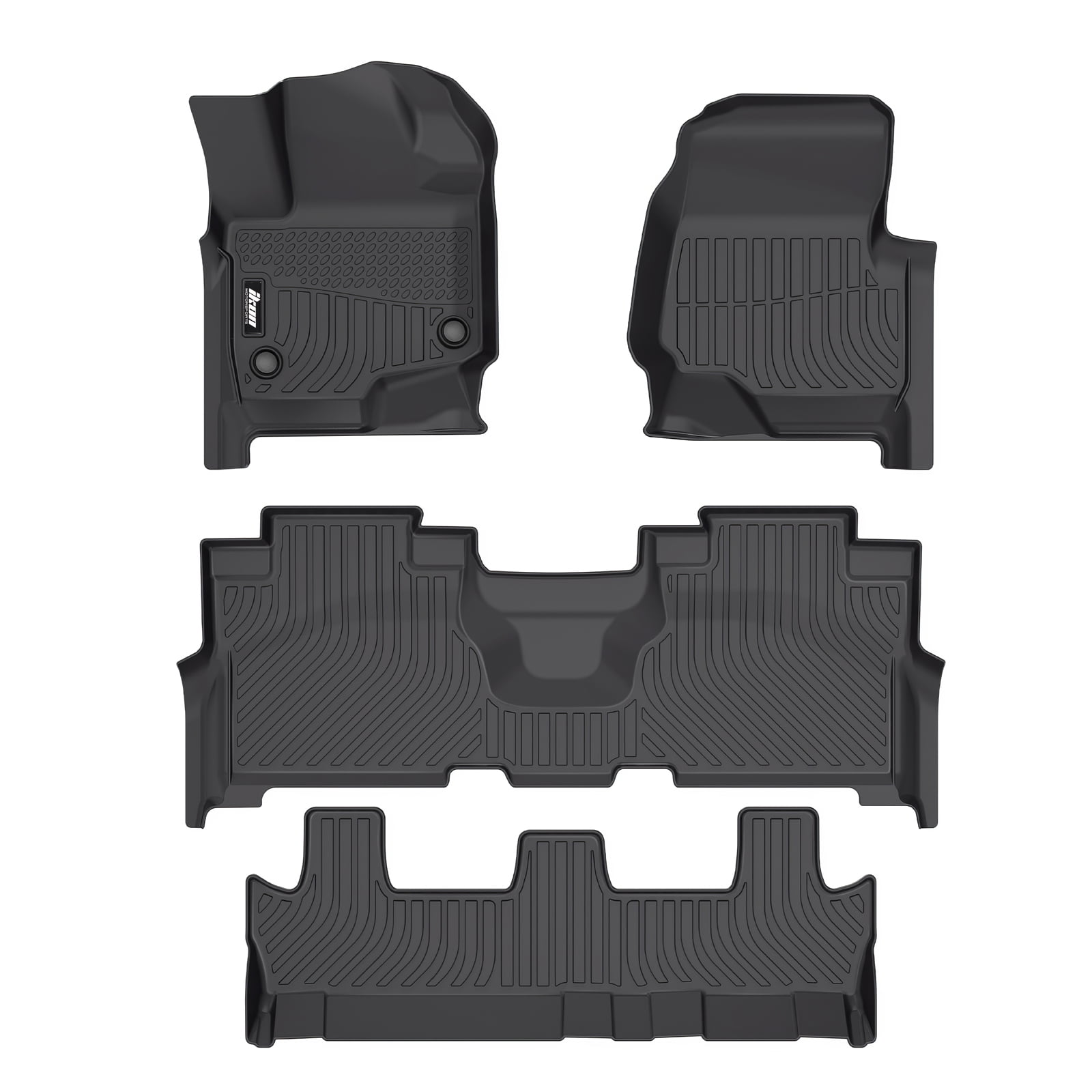 Ikon Motorsports 3D TPE All Weather Floor Mats Fits 2021-2024 Ford ...