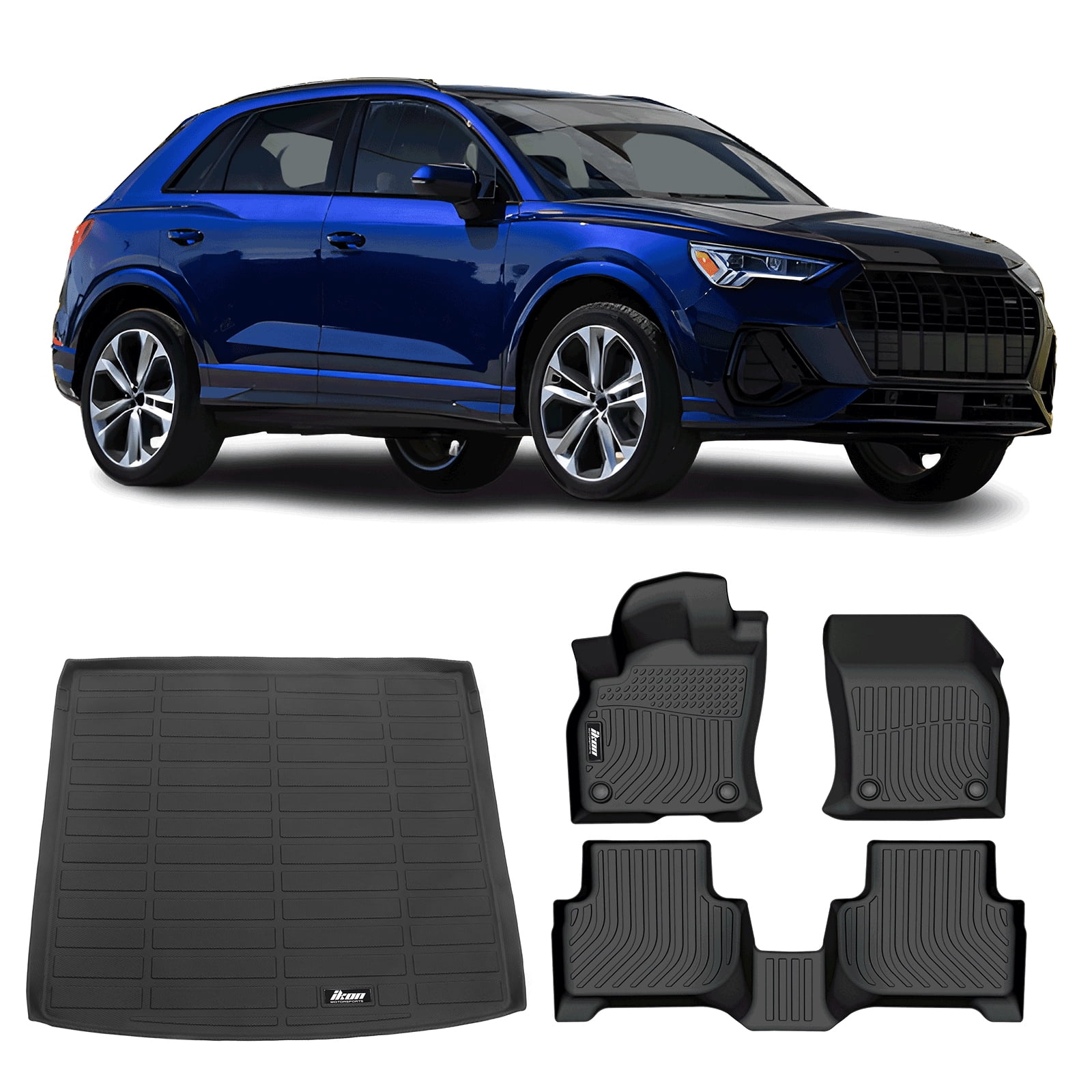Ikon Motorsports 3D TPE Floor Mats & Trunk Mat, Compatible with 2019 ...