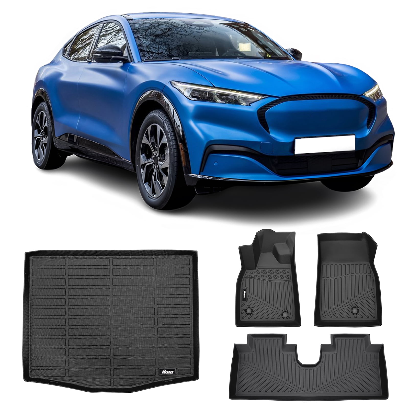 Ikon Motorsports 3D TPE Floor Mats + Trunk Mat Compatible with 2021 ...