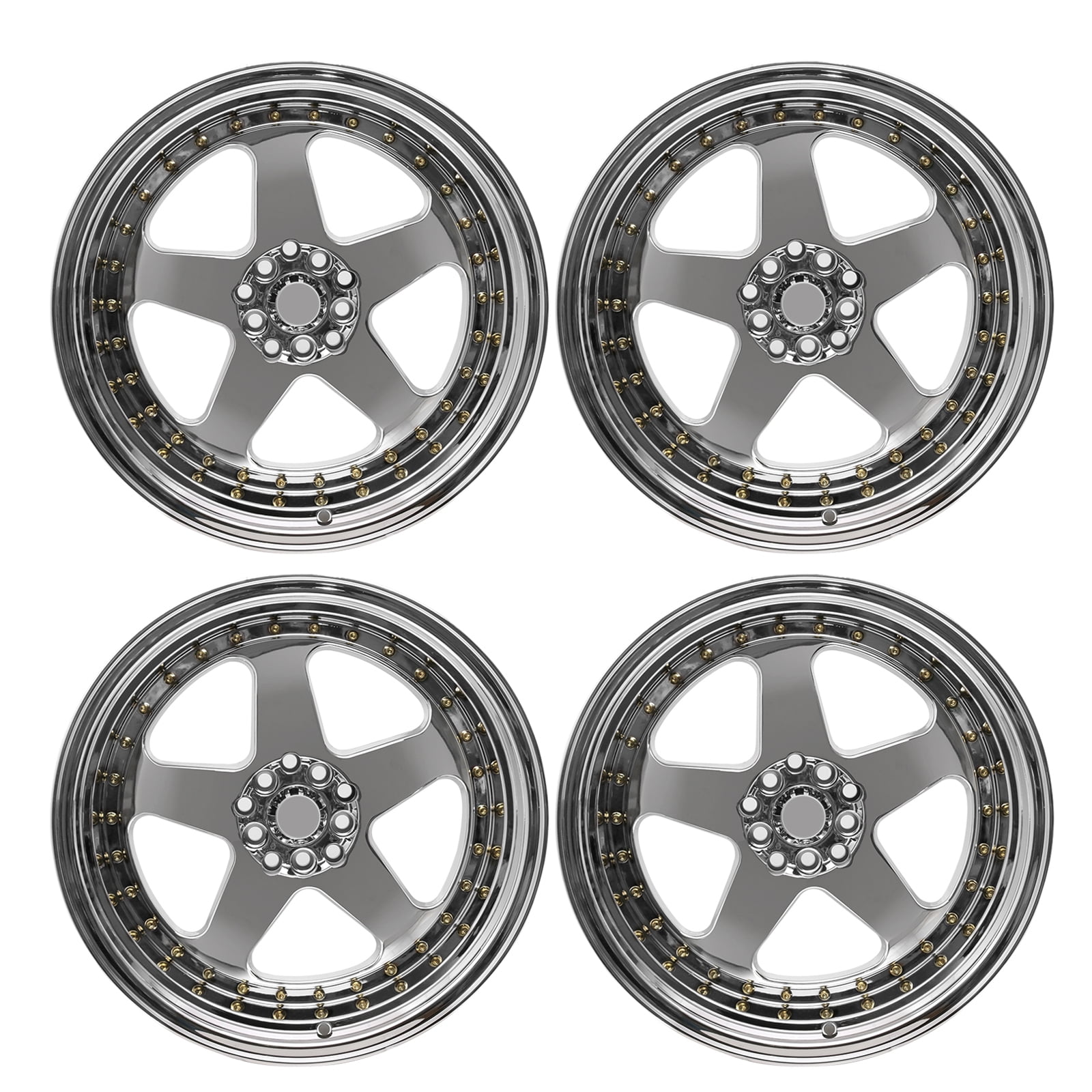 Ikon Motorsports (4) 18X10 +30 5X100 / 5X114.3 Step Lip 5 Spoke Wheels ...