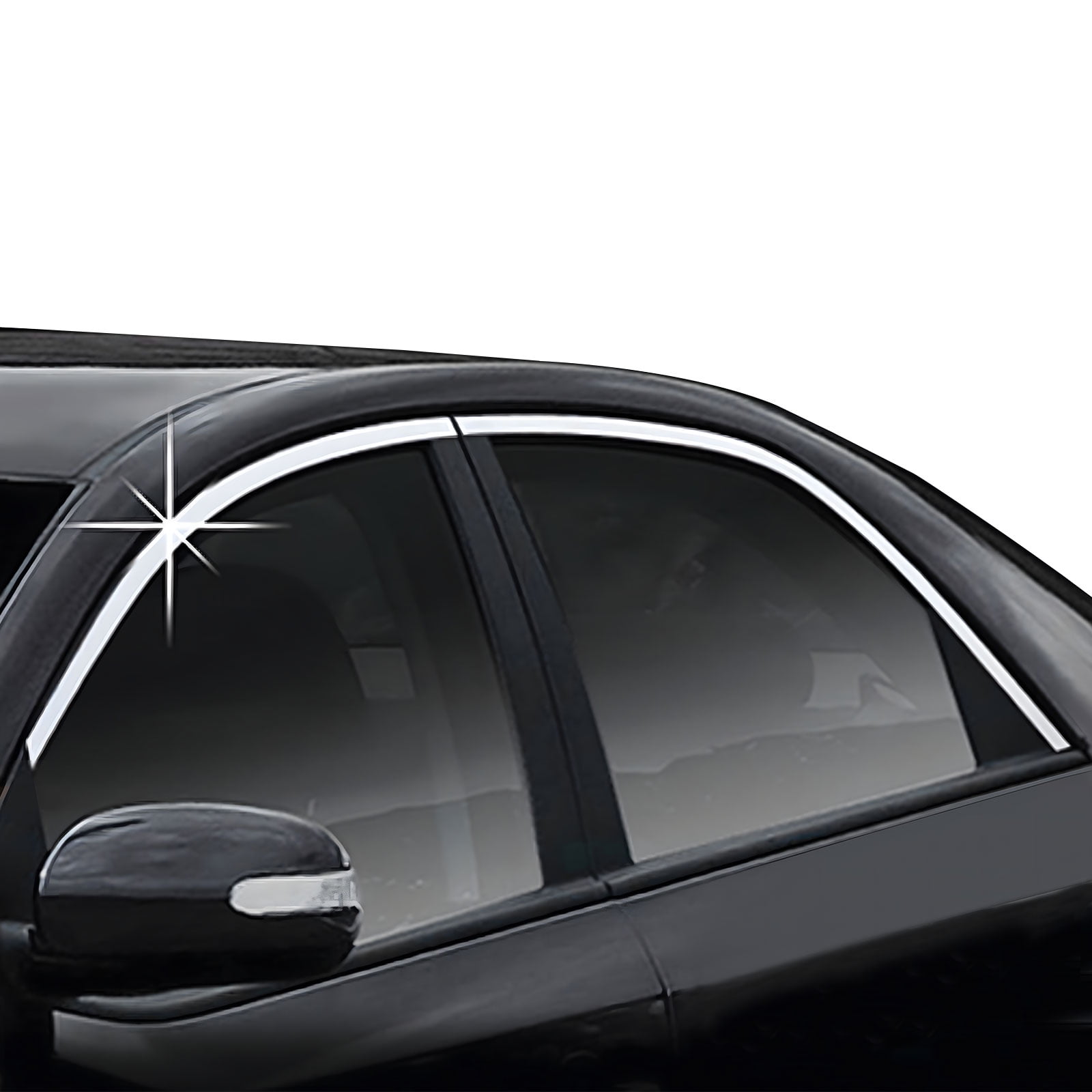 Ikon Motorsports 4PCSOuter Weatherstrip Window Top Molding Edge Trim ...