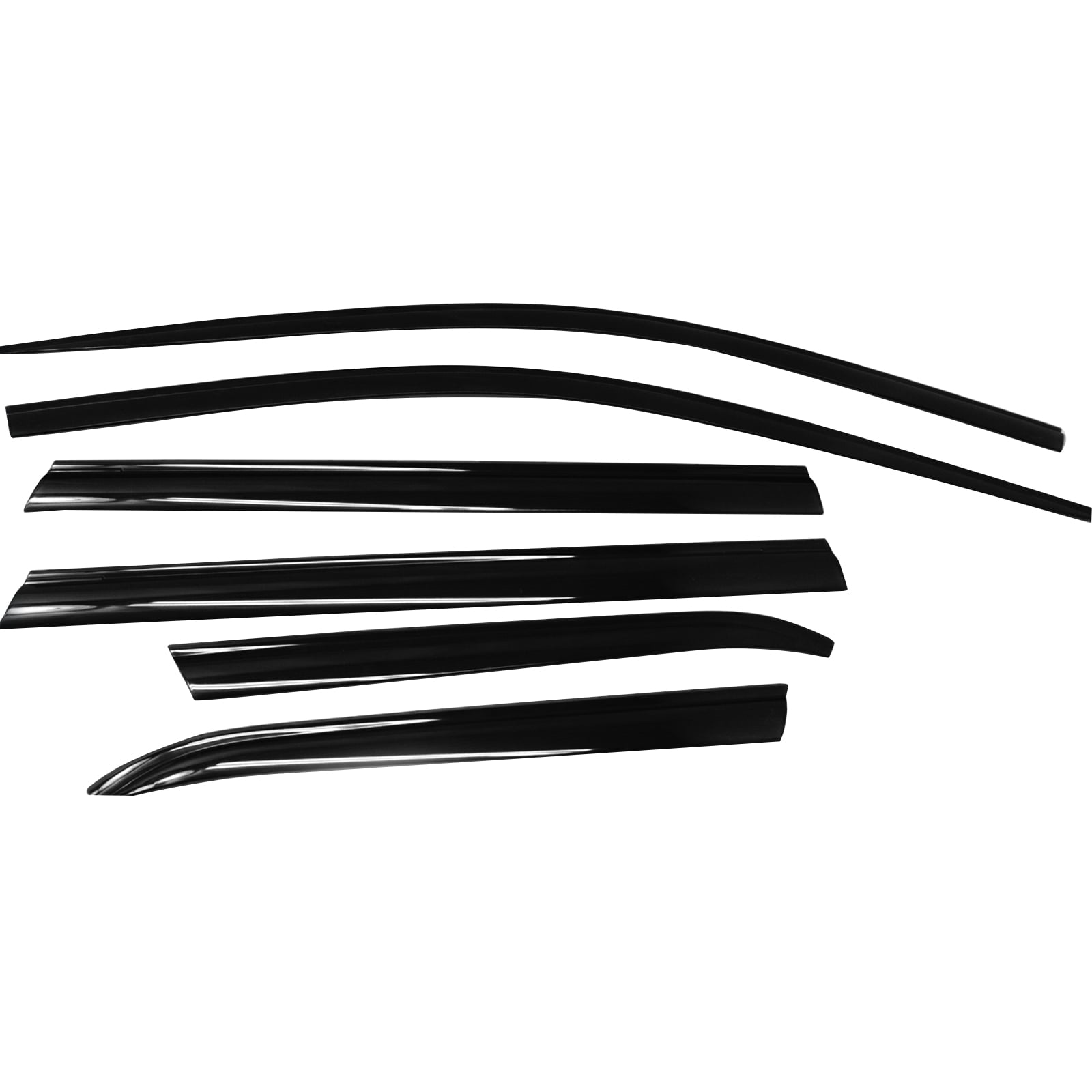 Ikon Motorsports 6PCS Front Rear Side Window Visors Vent Rain Sun Wind Guard Side Shade ...