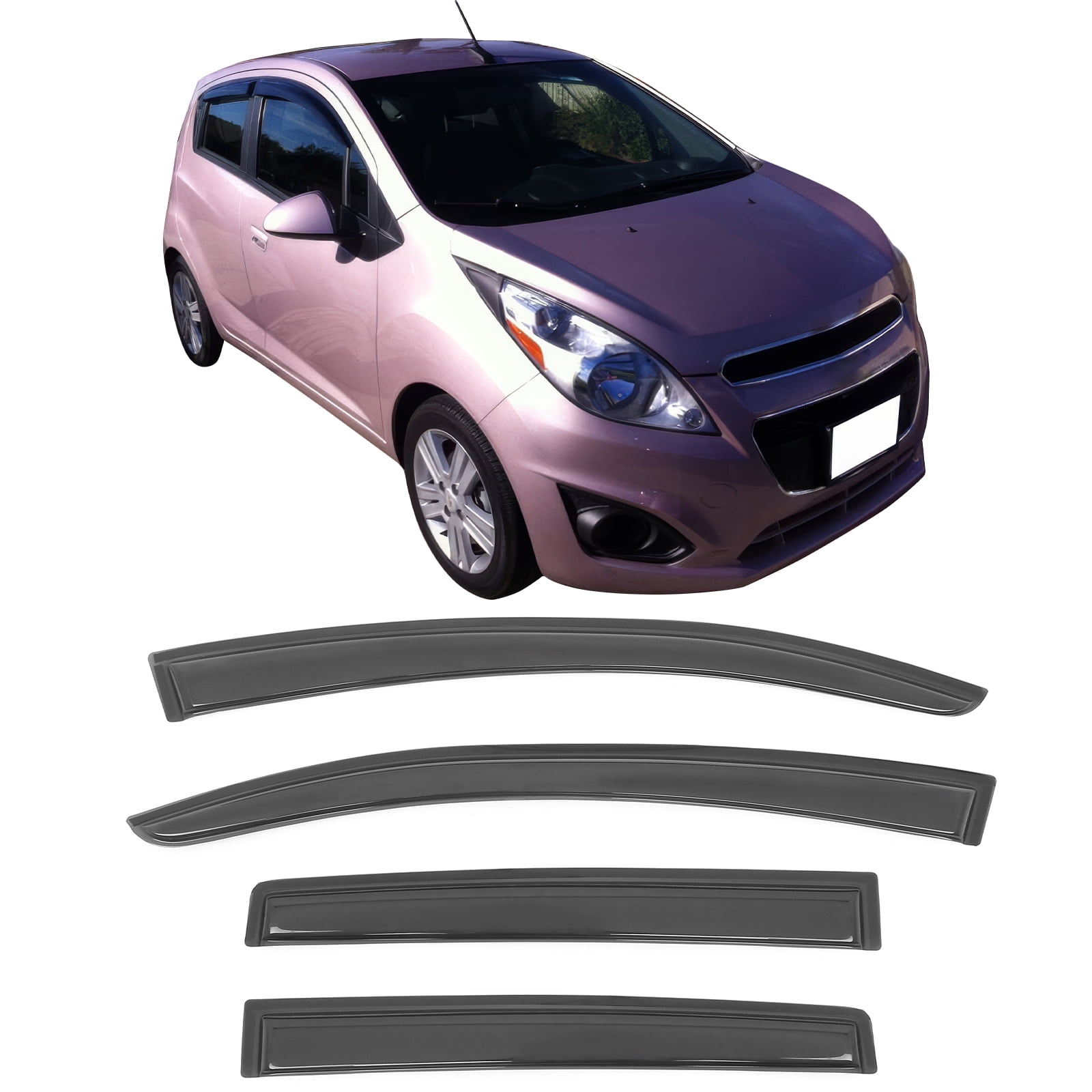 Ikon Motorsports, Chevy Spark 2013-2015, Tinted Acrylic Window Visors ...