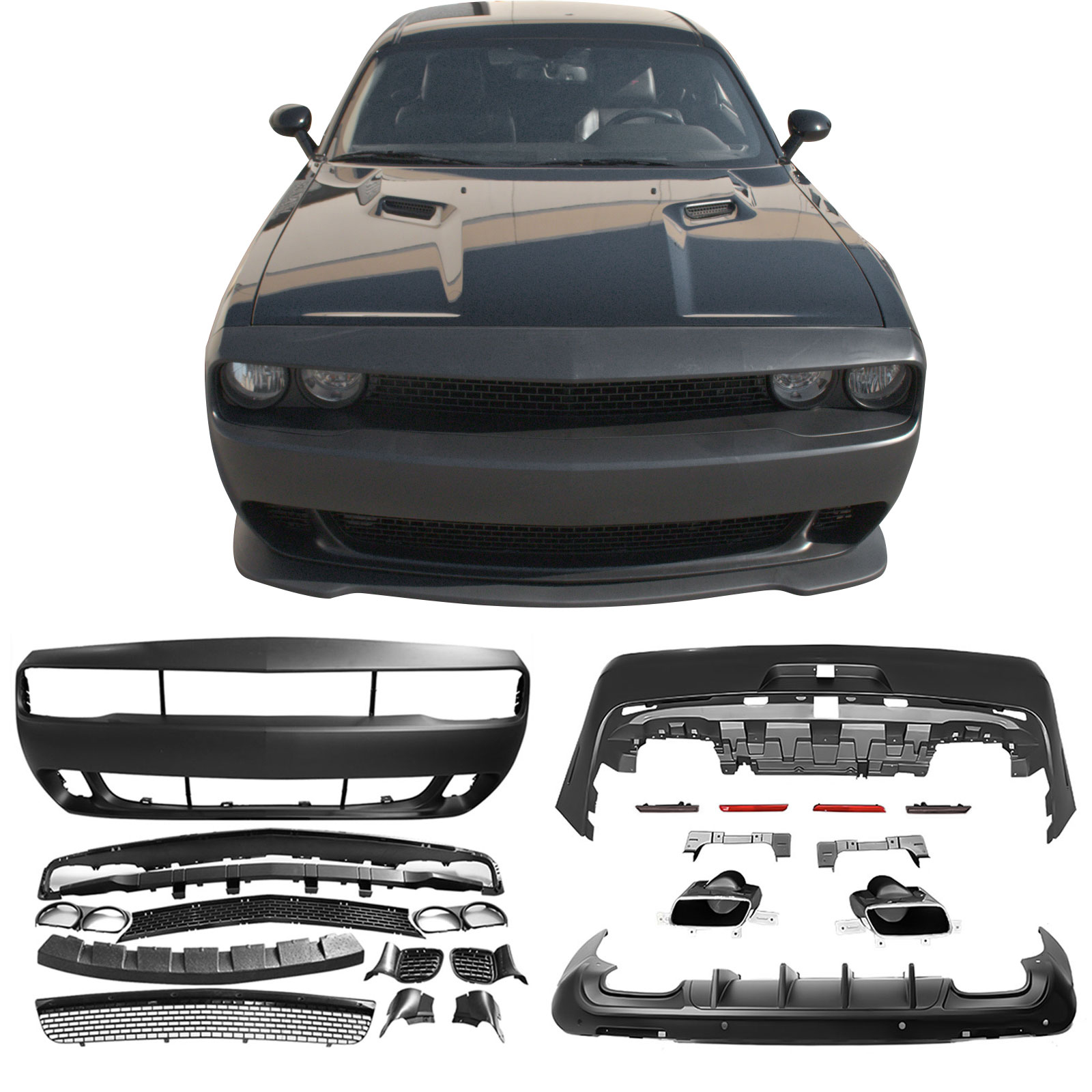 Ikon Motorsports Compatible with 2008-2014 Dodge Challenger 2015+ SRT ...