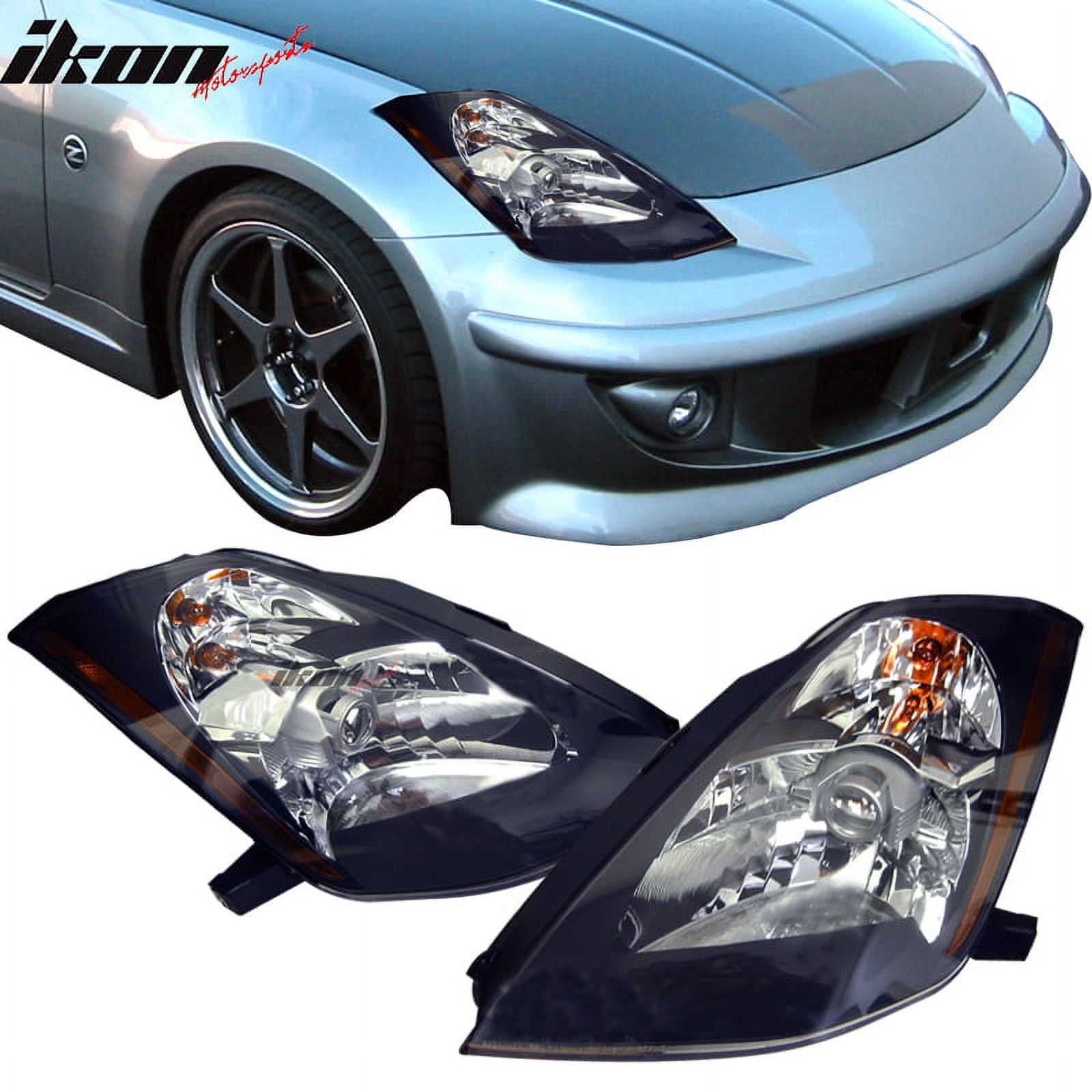 Ikon Motorsports Compatible with 03-06 Nissan 350Z JDM Black Projector ...