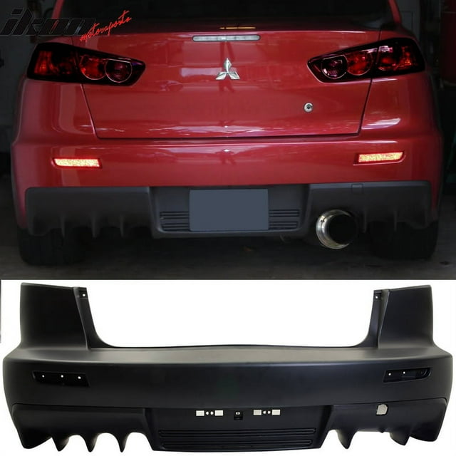Ikon Motorsports Rear Bumper Cover for 08-15 Mitsubishi Lancer EVO ...