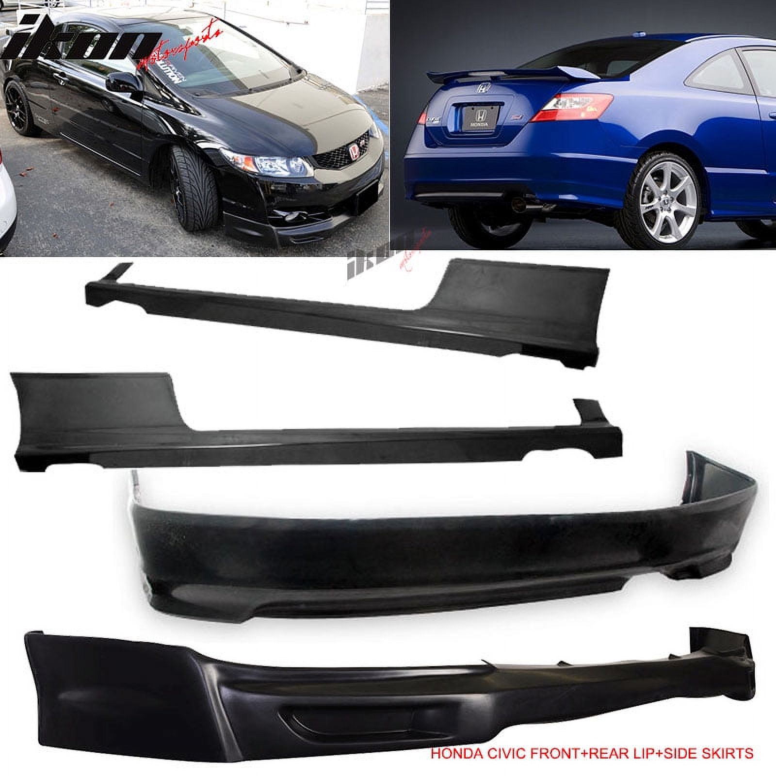Ikon Motorsports Compatible with 09-11 10 Civic Coupe PU Front Bumper ...