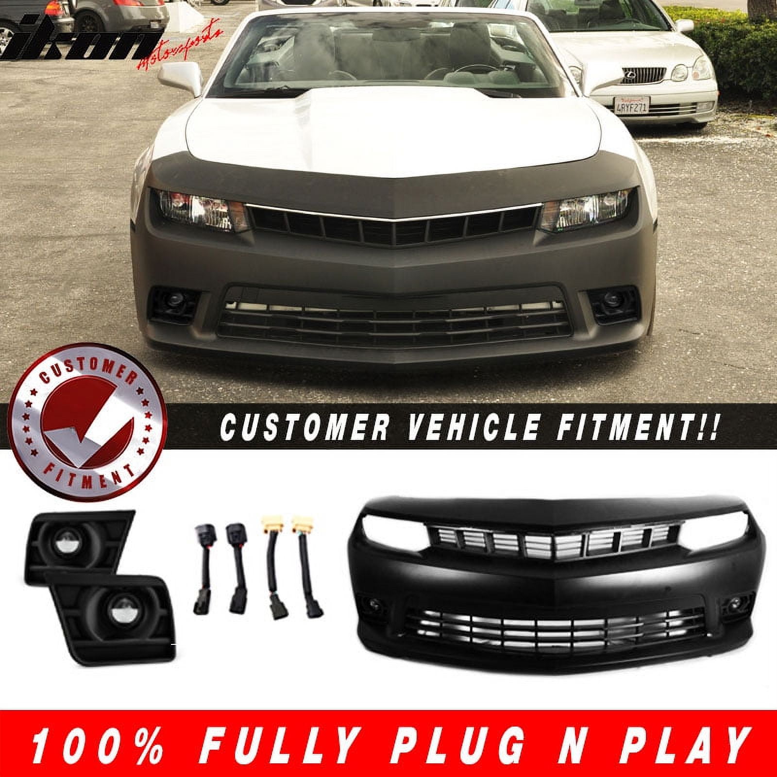 Ikon Motorsports Compatible with 10-13 Chevy Camaro to 14-15 SS Front Bumper Conversion ...