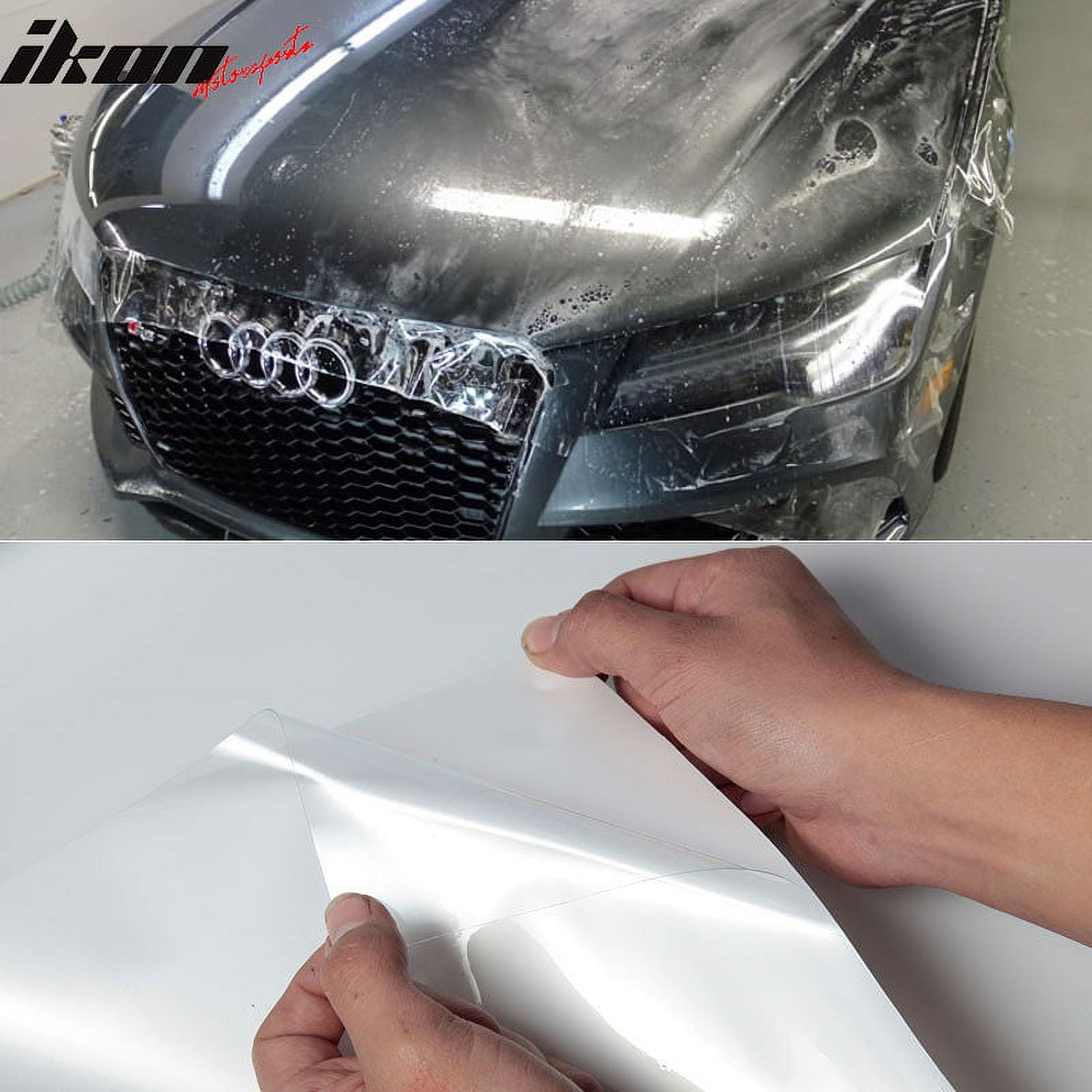 Ikon Motorsports Compatible with Clear Film Vinyl Sheet 12X48 Inch ...
