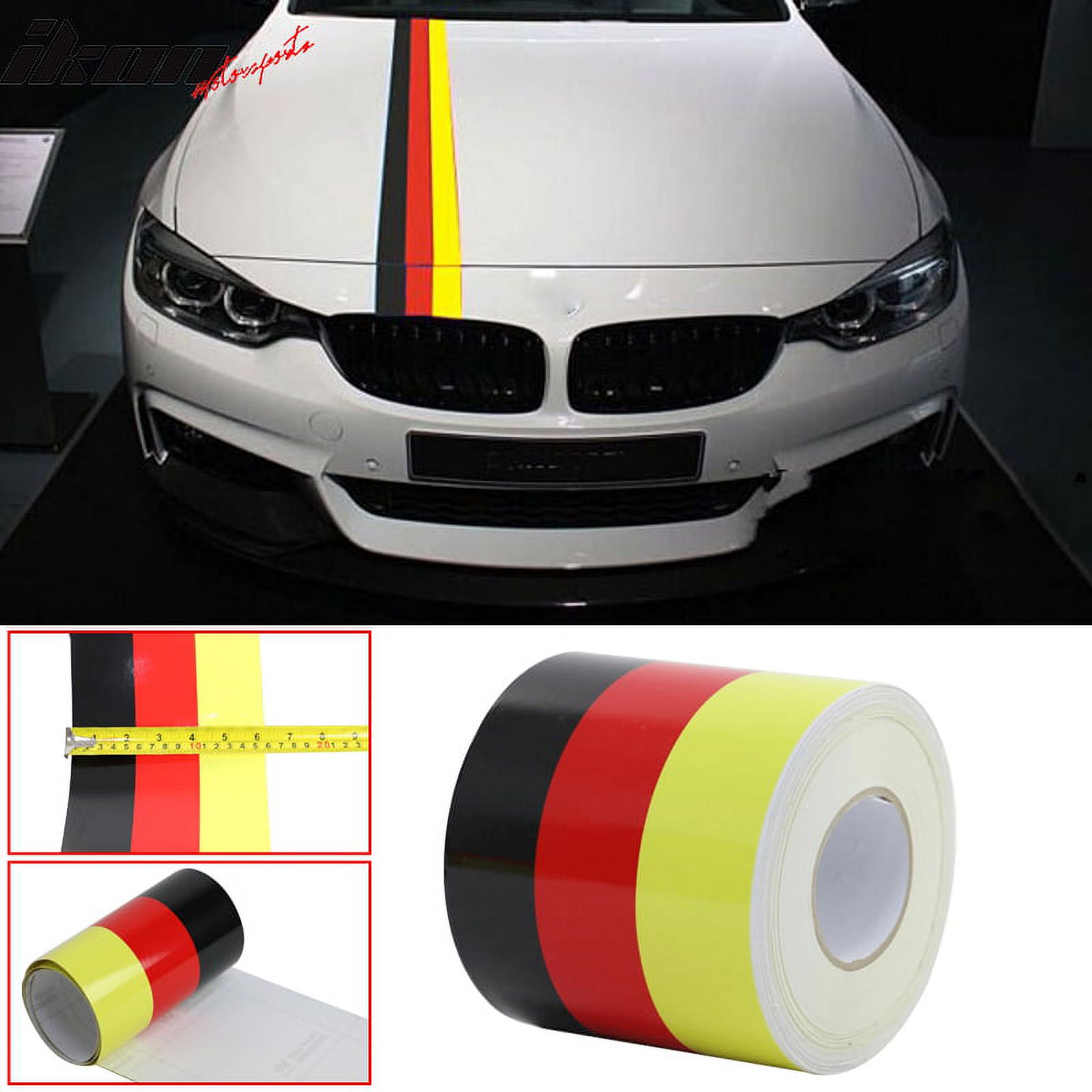 Ikon Motorsports Compatible with Three Color German Flag Car Hood Vinyl ...