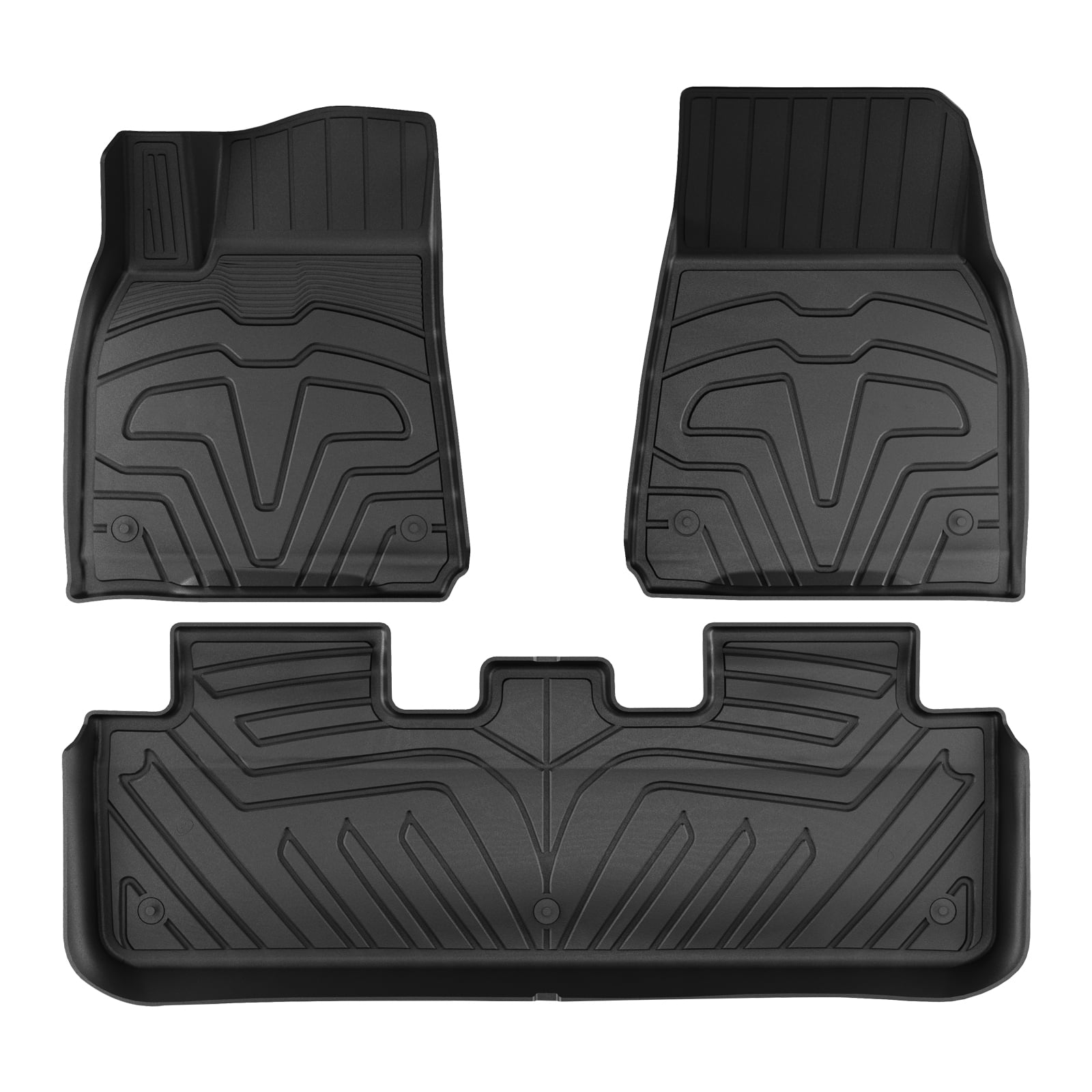 Ikon Motorsports Floor Mats Compatible With 2020-2024 Tesla Model Y ...