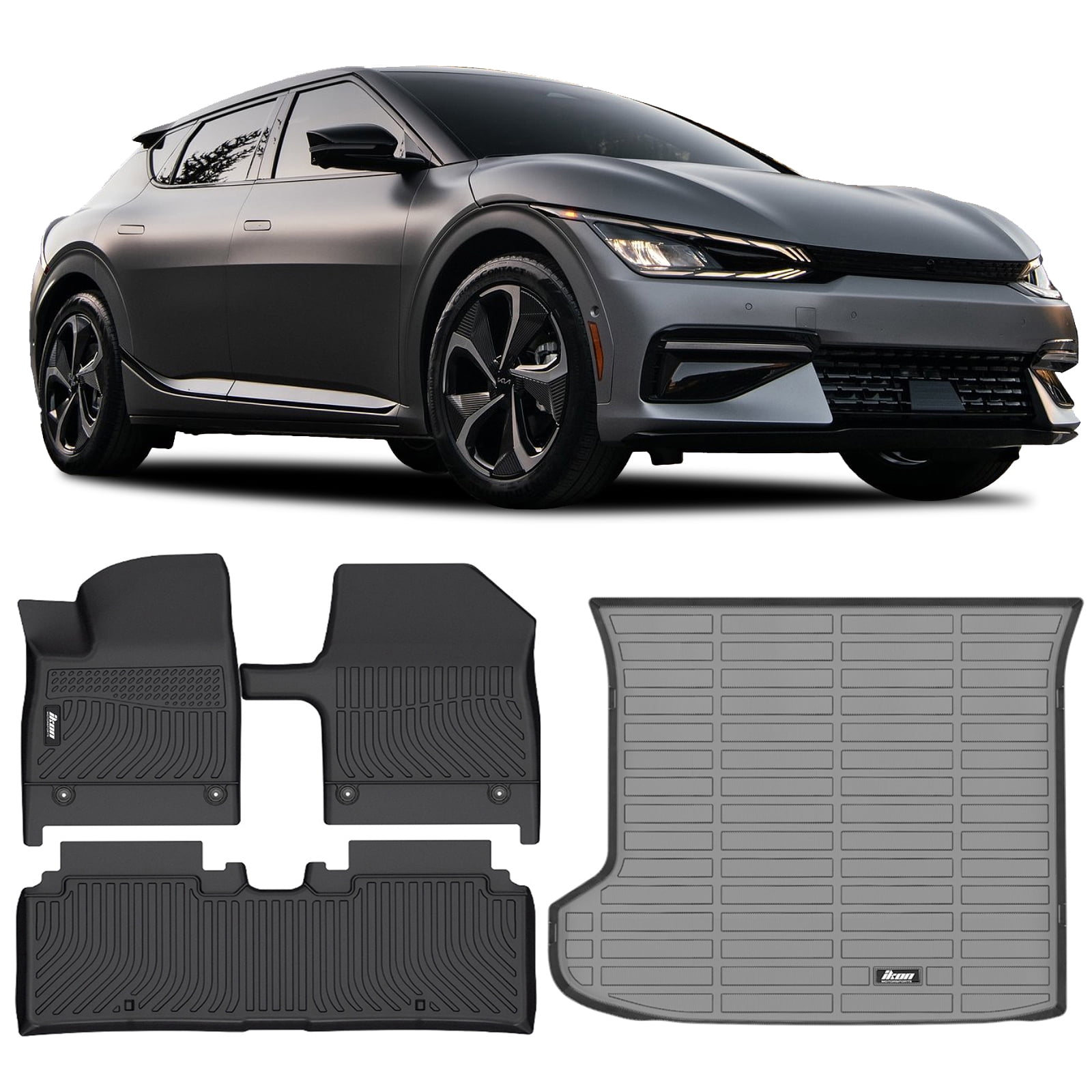 Ikon Motorsports Floor Mats & Trunk Mat Compatible With 2022-2024 Kia ...