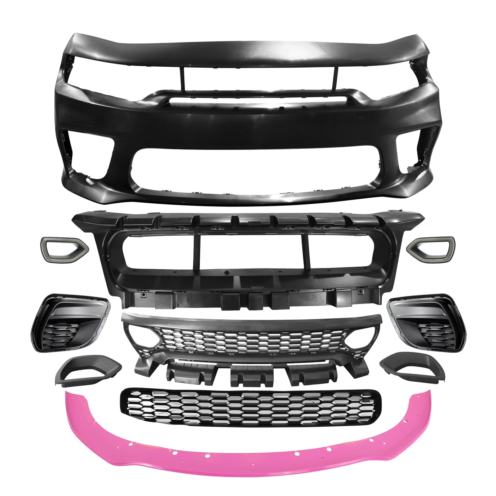 Ikon Motorsports Front Bumper Conversion W/ Pink Lip Compatible With ...