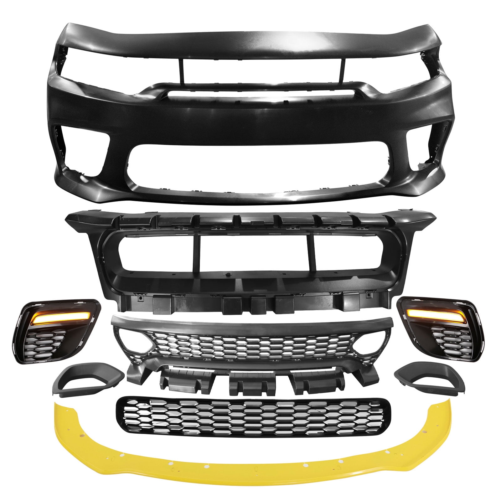 Ikon Motorsports Front Bumper Conversion W/ Yellow Lip Compatible With ...