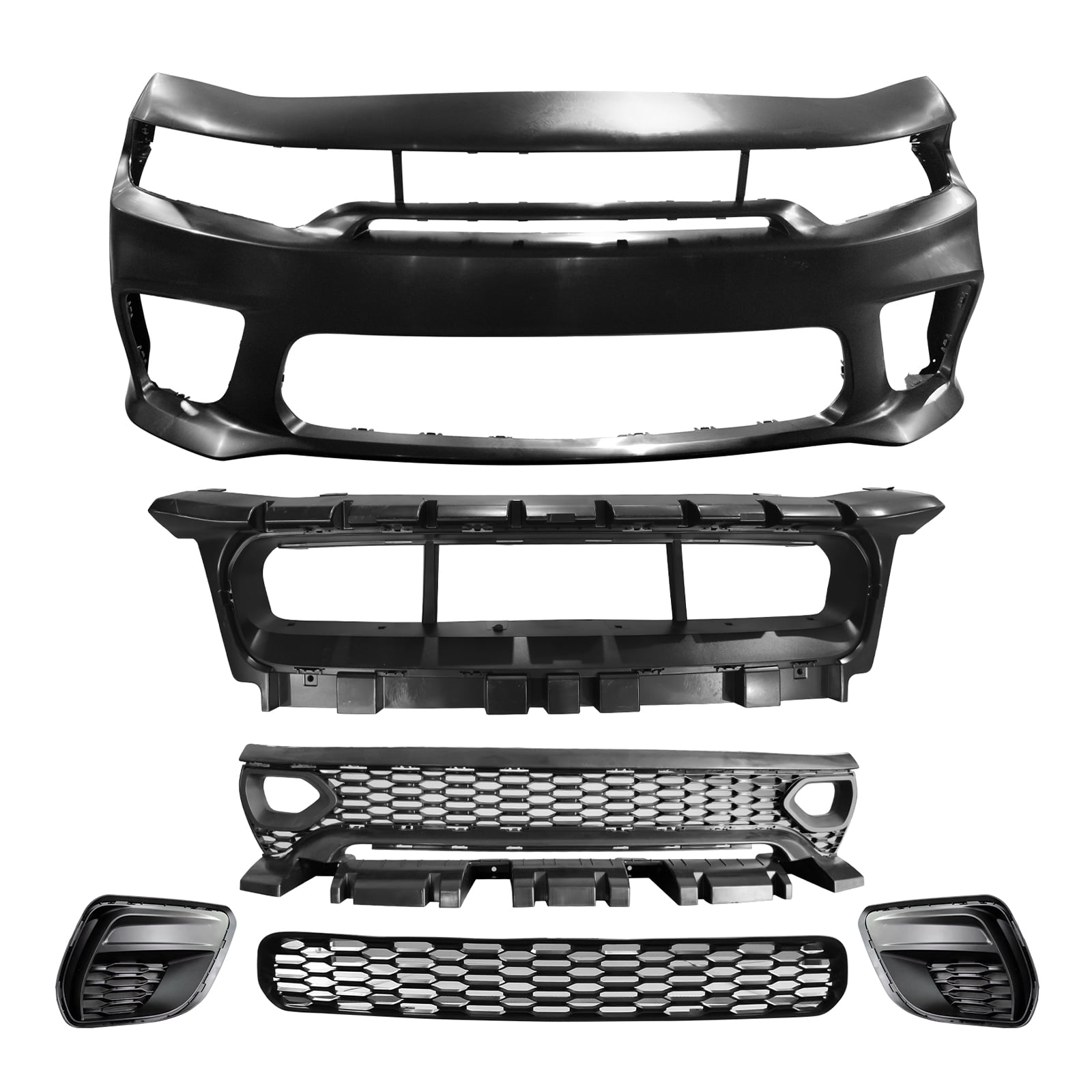 Ikon Motorsports Front Bumper Cover W/ Grilles Compatible With 2020 ...
