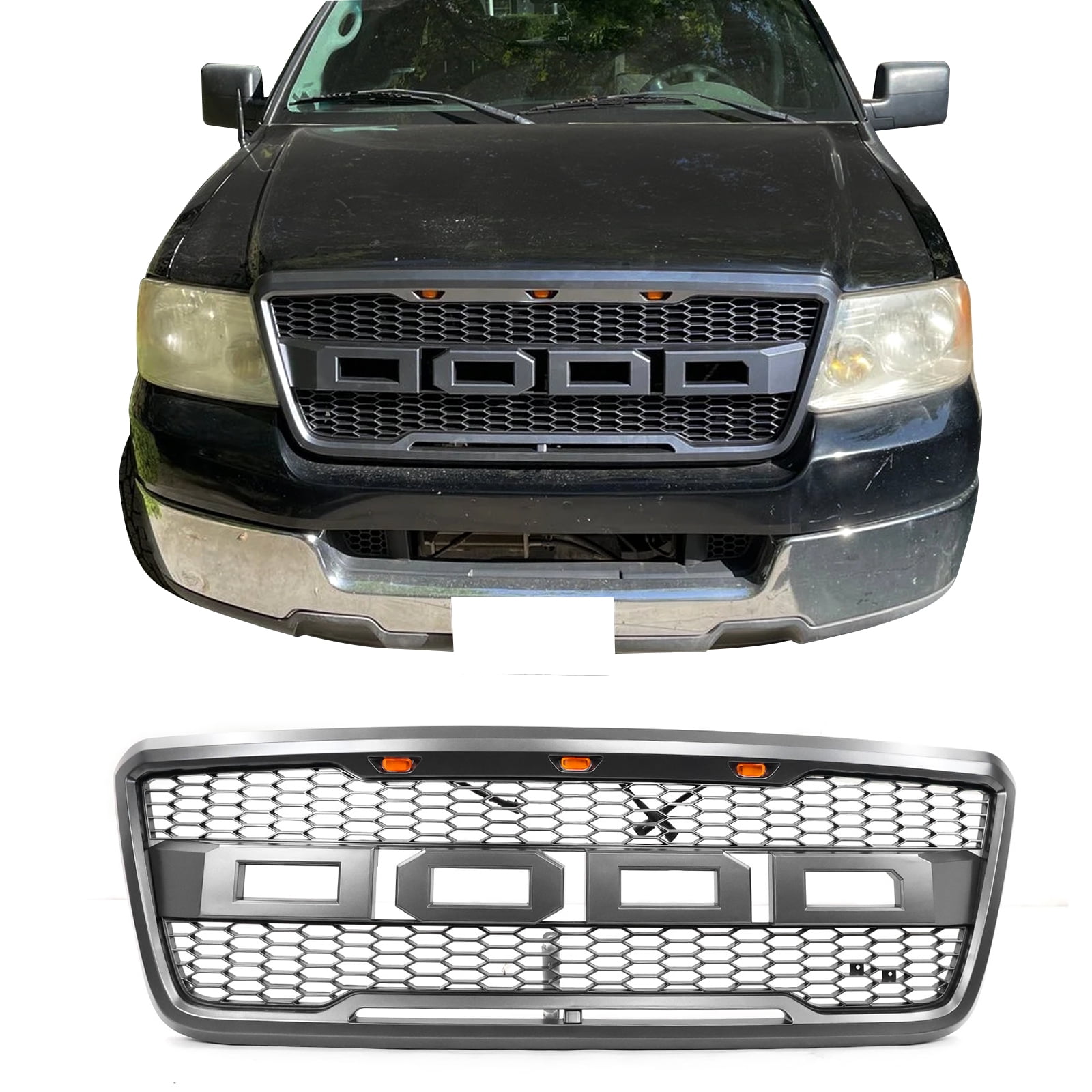 Ikon Motorsports Front Bumper Grille Compatible with 04-08 Ford F150 ...