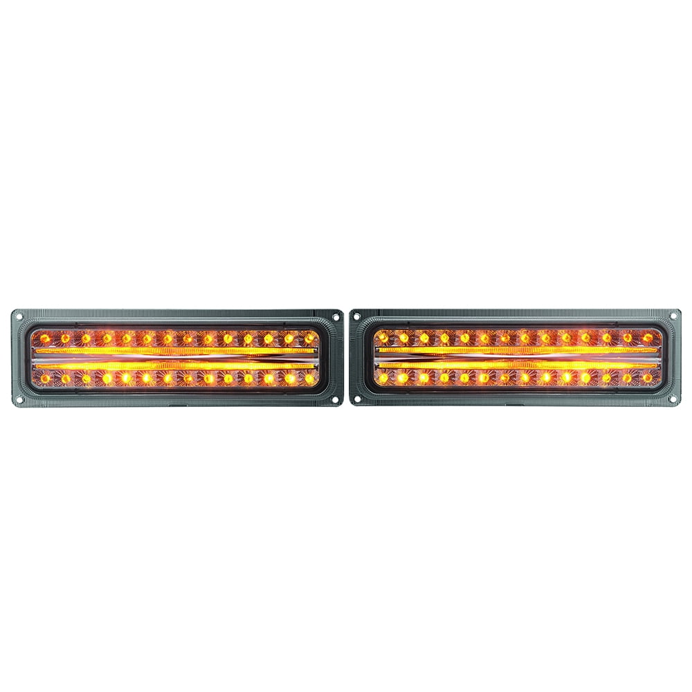 Ikon Motorsports Front Bumper Lights Compatible with GMC Chevy C/K 1500 ...