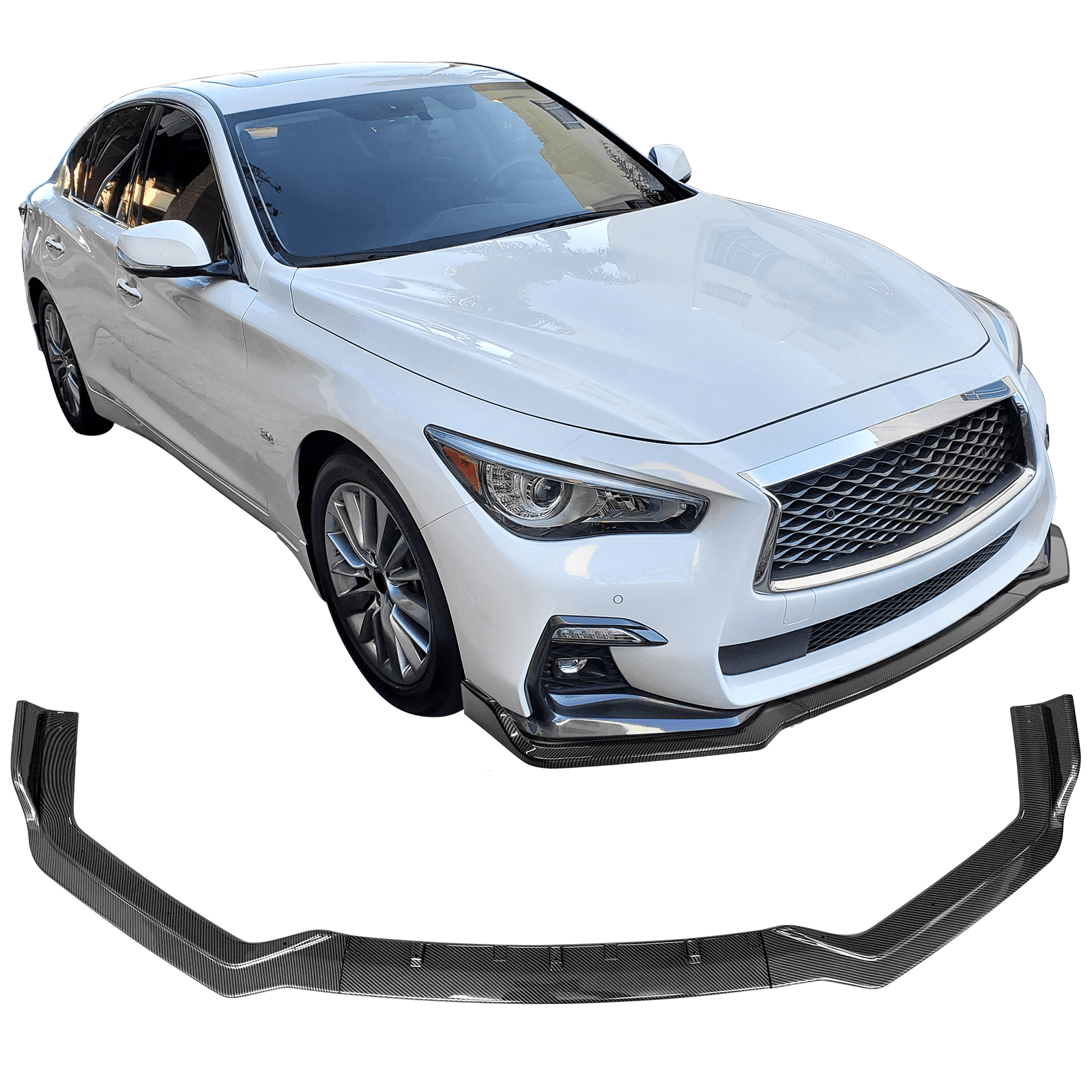 Ikon Motorsports Front Bumper Lip Compatible With 2018-2024 Infiniti ...