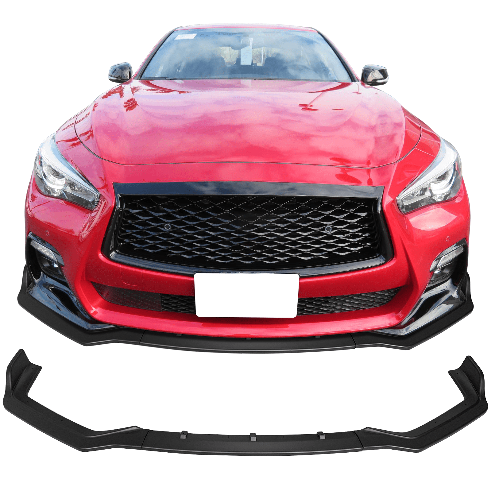 Ikon Motorsports Front Bumper Lip Compatible With 2018-2024 Infiniti ...
