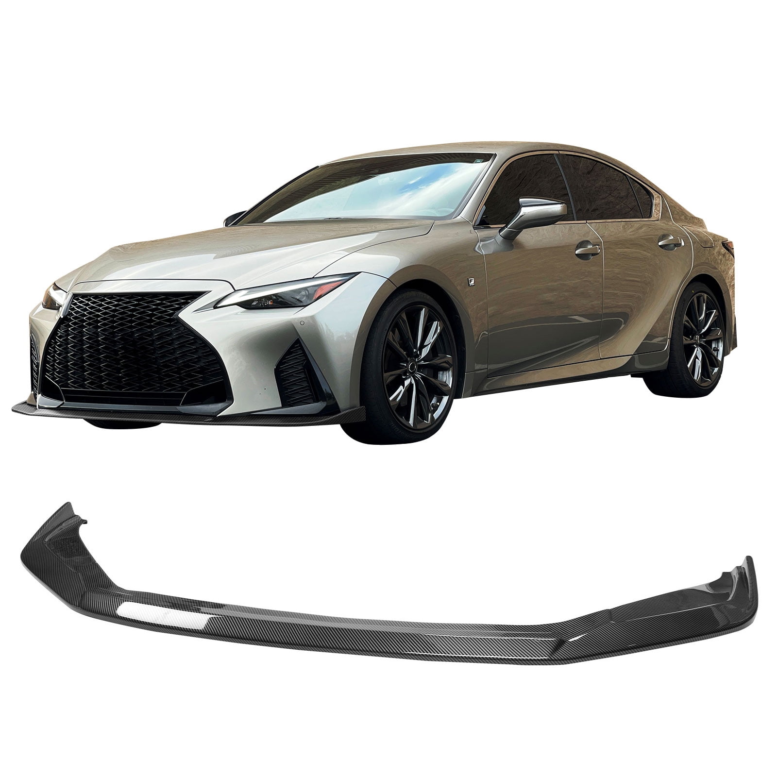 Ikon Motorsports Front Bumper Lip Compatible With 2021-2024 Lexus IS350 ...