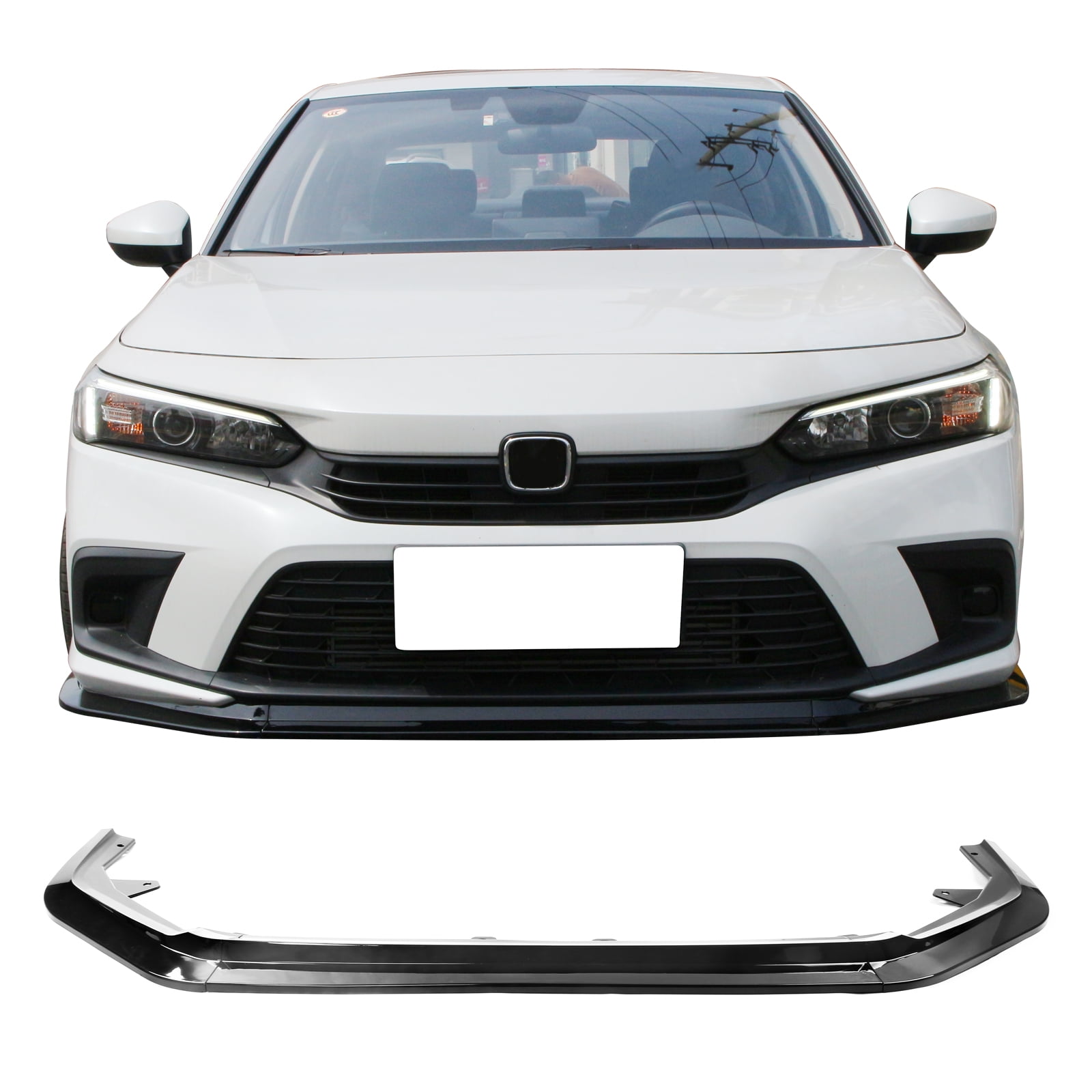 Ikon Motorsports Front Bumper Lip Compatible With 2022-2024 Honda Civic ...