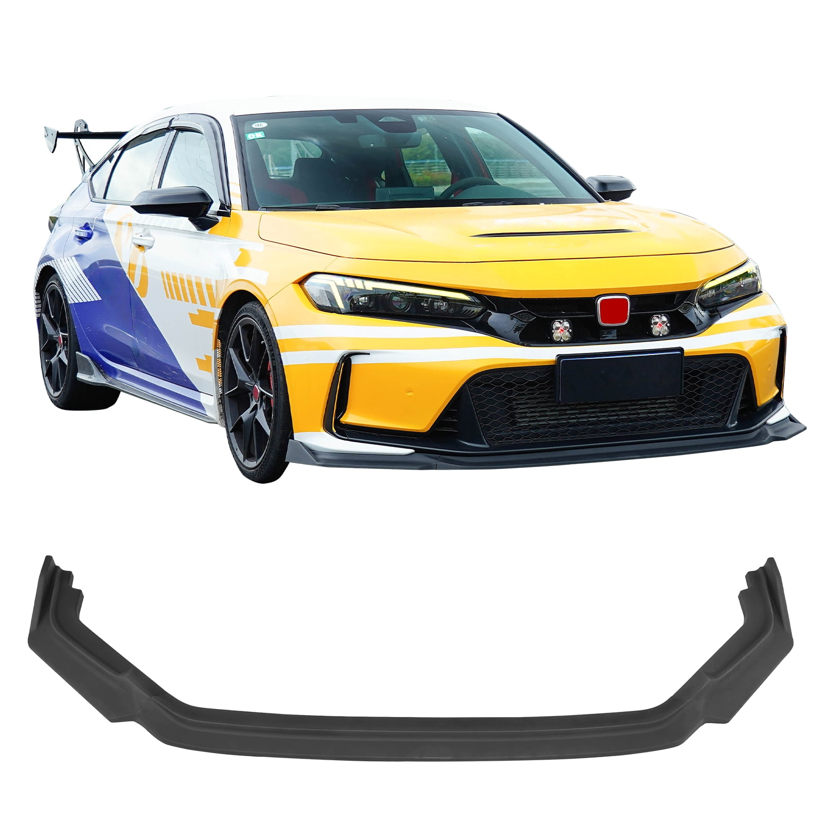 Ikon Motorsports Front Bumper Lip Fits 2023-2026 Honda Civic FL5 Type R ...