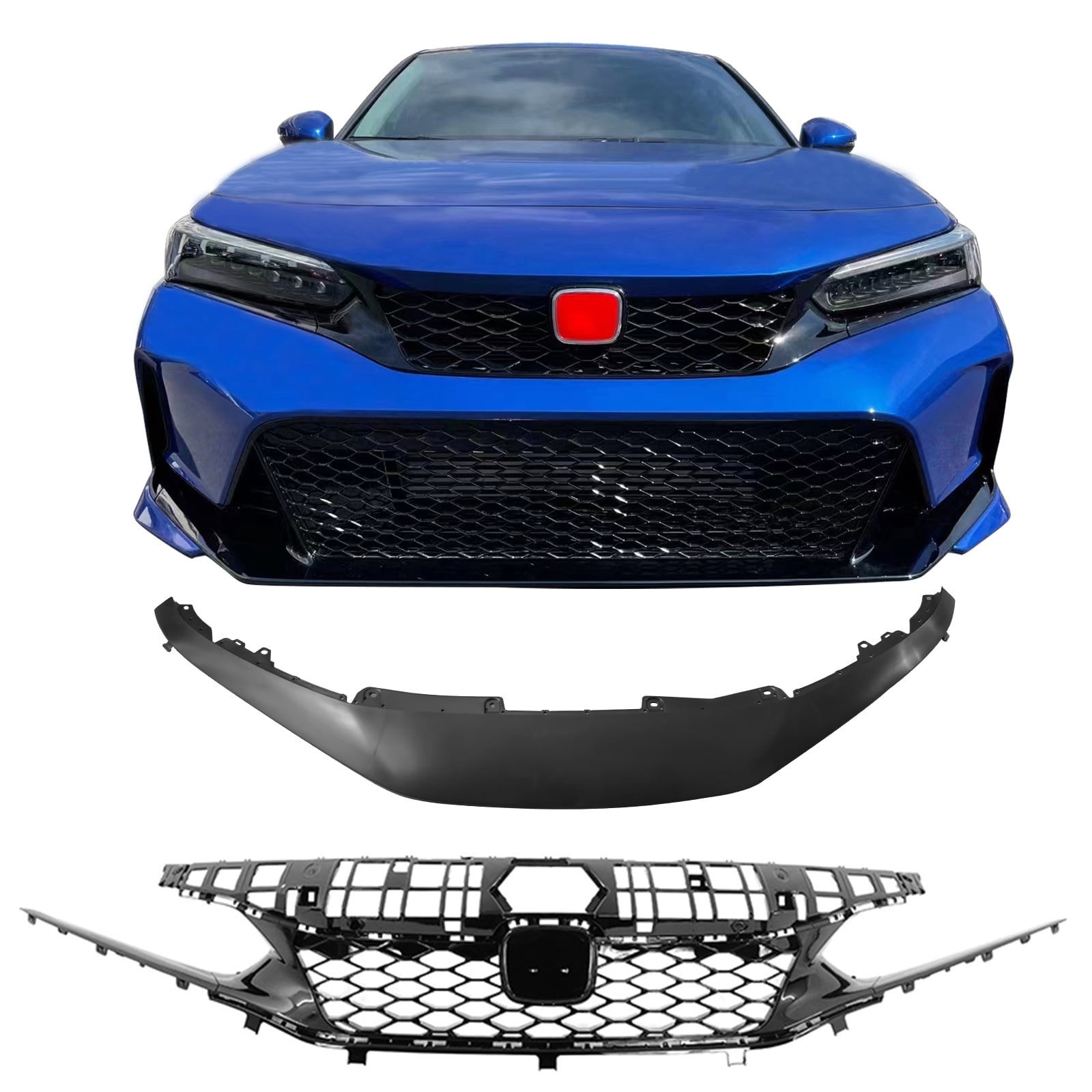 Ikon Motorsports Front Bumper Upper Grille + Trim Compatible With 2022 ...