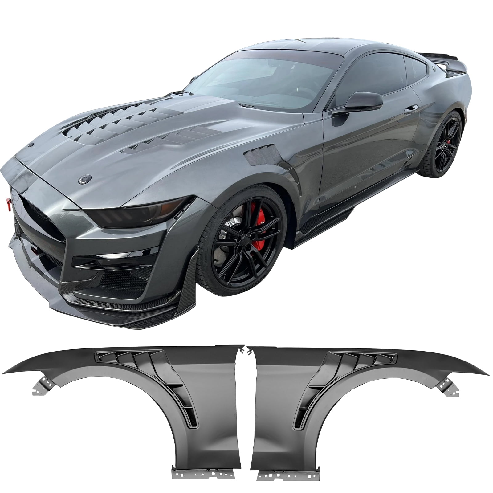 Ikon Motorsports Front Fenders Fits 2015-2017 Ford Mustang V6/GT ...