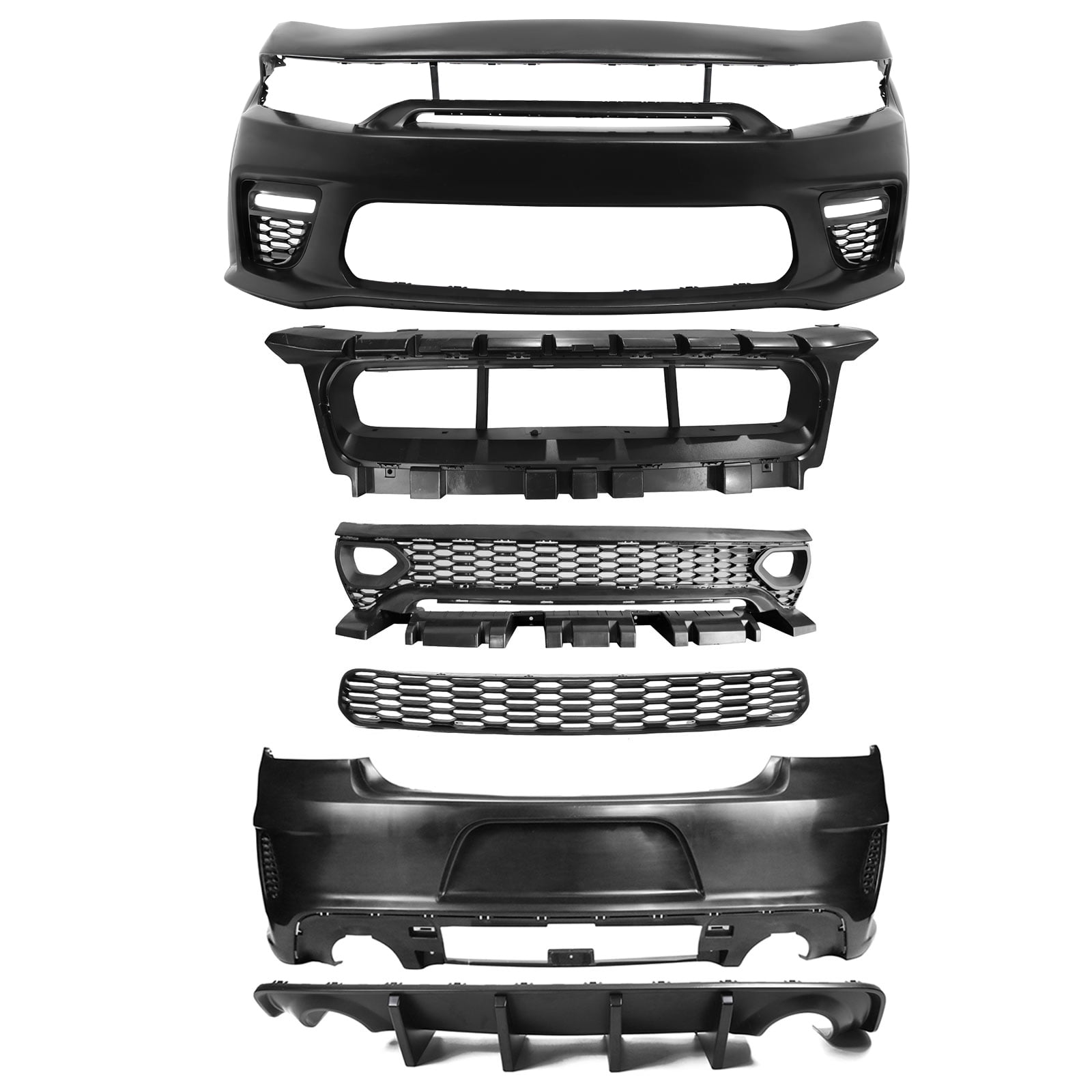 Ikon Motorsports Front + Rear Bumper Compatible With 2015-2023 Charger ...