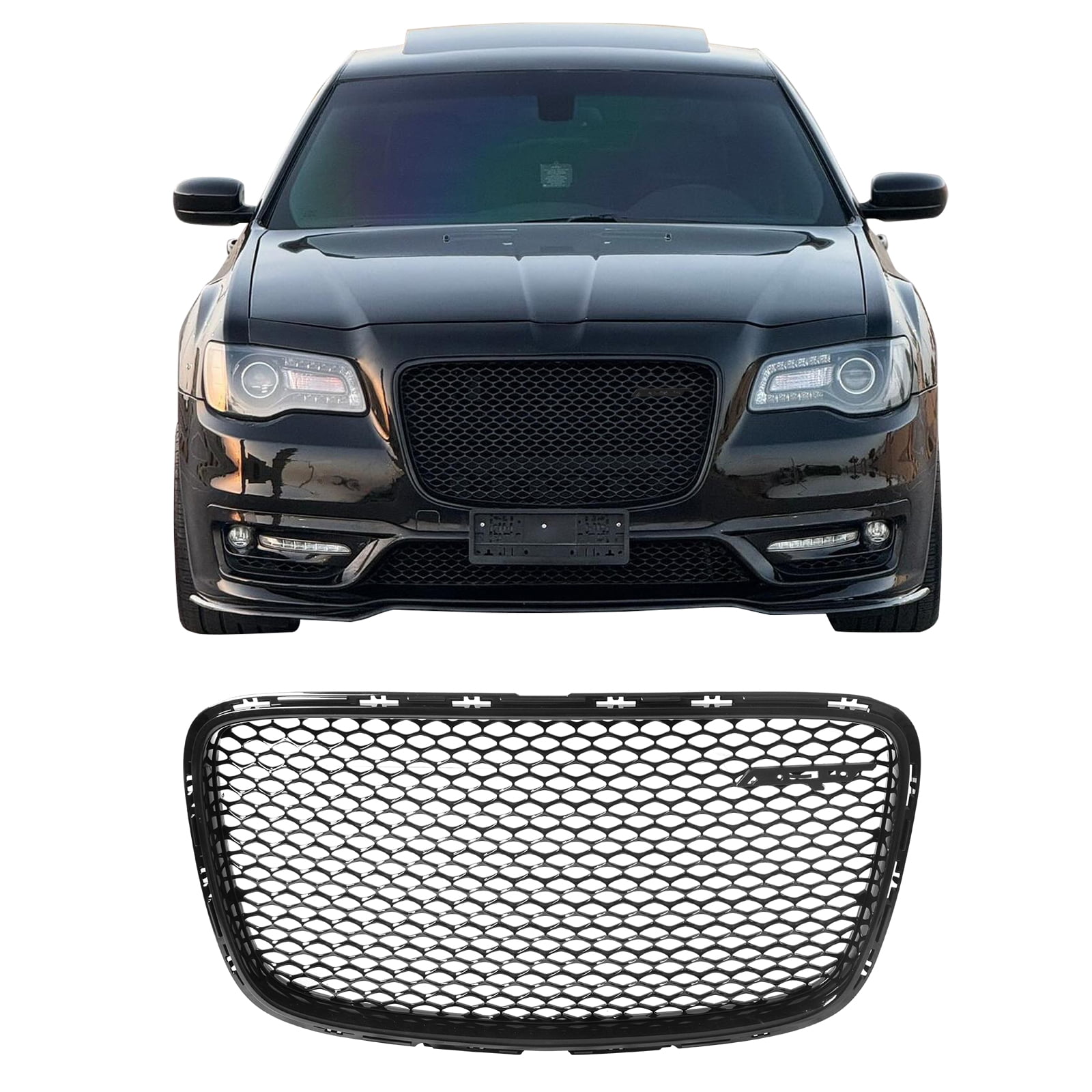 Ikon Motorsports Front Upper Grille Compatible with 2015-2023 Chrysler ...