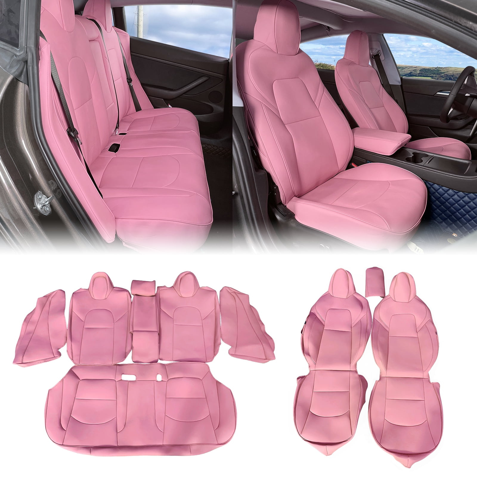 Ikon Motorsports Full Set Car Seat Covers Compatible With 2017-2023 ...