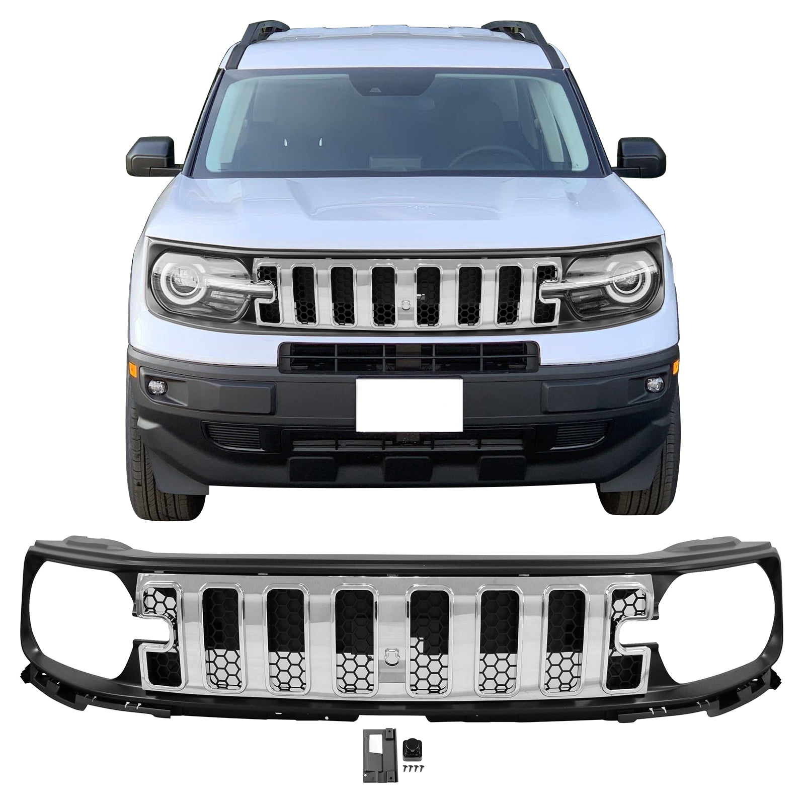Ikon Motorsports Grille Compatible With 2021-2025 Ford Bronco Sport ...