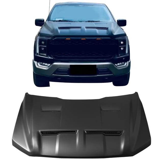 Ikon Motorsports Hood Panel, Compatible with 2021-2025 Ford F-150 ...
